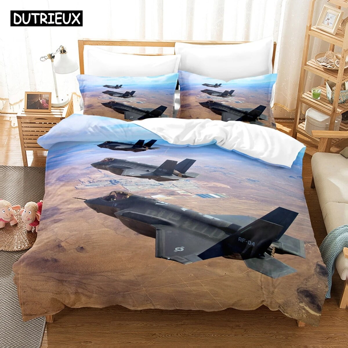 3D Jet Fighter Battle Plane F-35 Bedding Sets Duvet Cover Set With ...