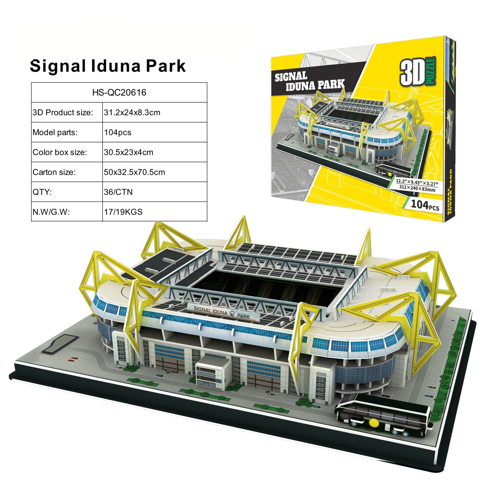 3D Jigsaw Pattern Signal iduna Park Football Stadium of Manchester ...