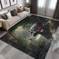3D Jungle Hippo Area Rugs, Animal Pattern Carpet, Washable Non Slip Low ...