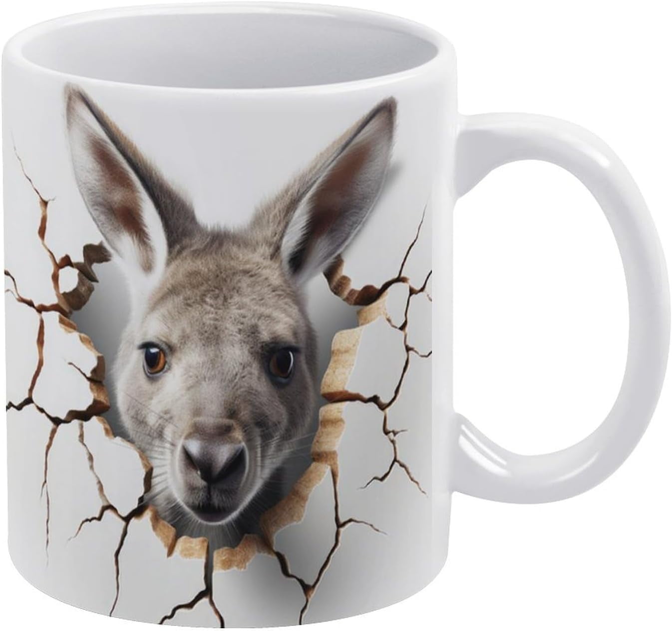 3D Kangaroo Hole In A Wall 3D Coffee Mug-3D Painted Mug,Creative Space ...