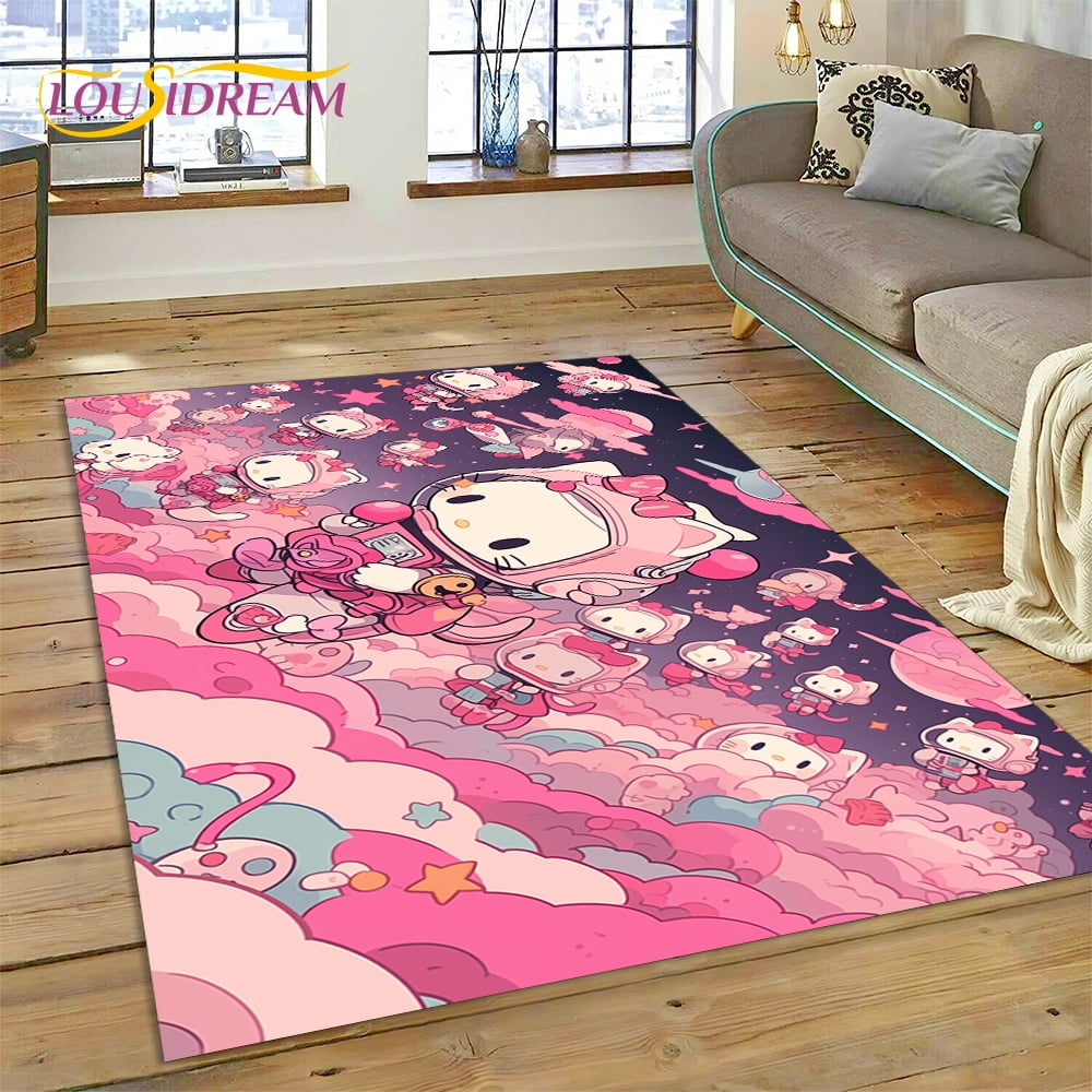 3D Kawaii Cartoon Cute Kitty-y Cat Area Rug Carpet Rug for Living Room ...