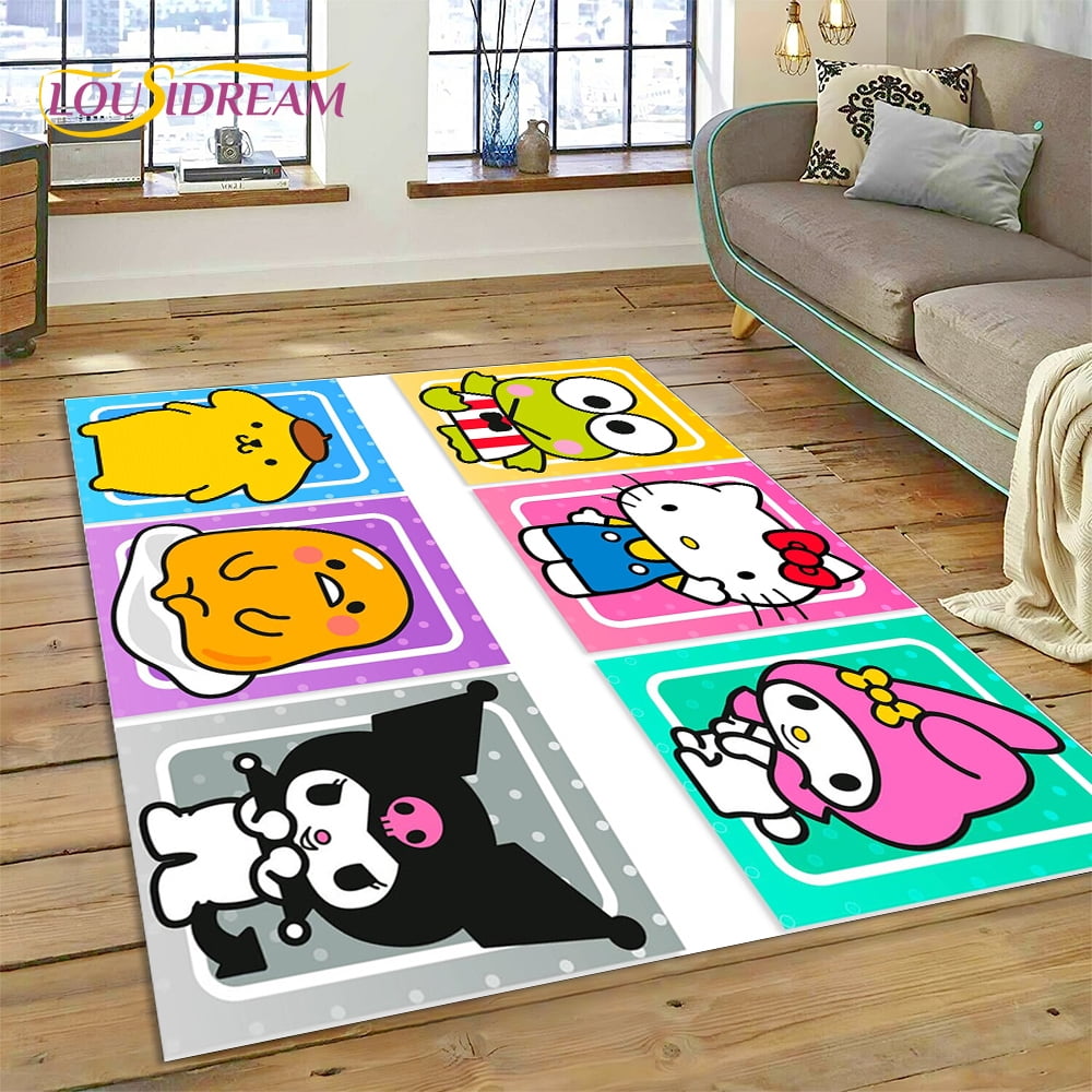3D Kawaii Cartoon Cute Kitty-y Cat Area Rug Carpet Rug for Living Room ...