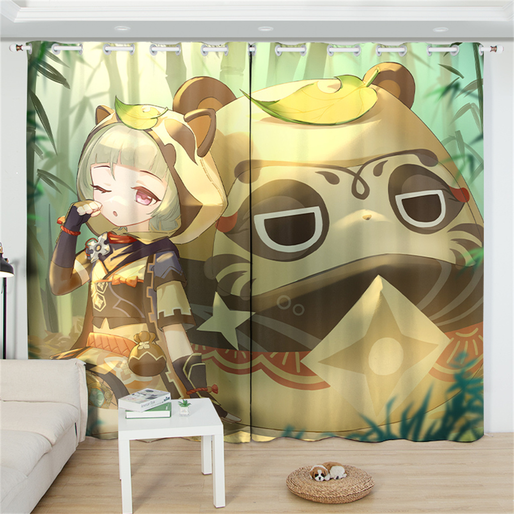 3D Kazuha Genshin Impact Blackout Curtain 2 Panels Anime Printing ...