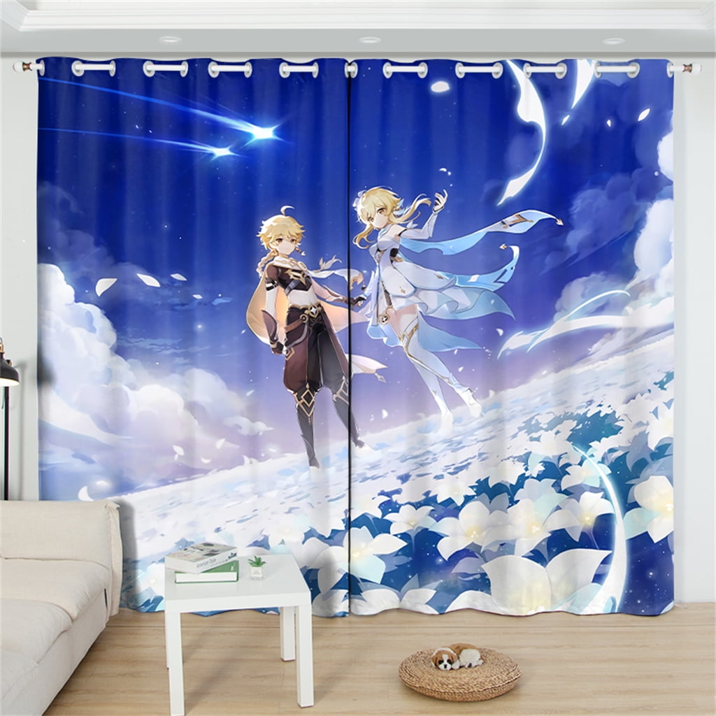 3D Kazuha Genshin Impact Blackout Curtain 2 Panels Anime Printing ...