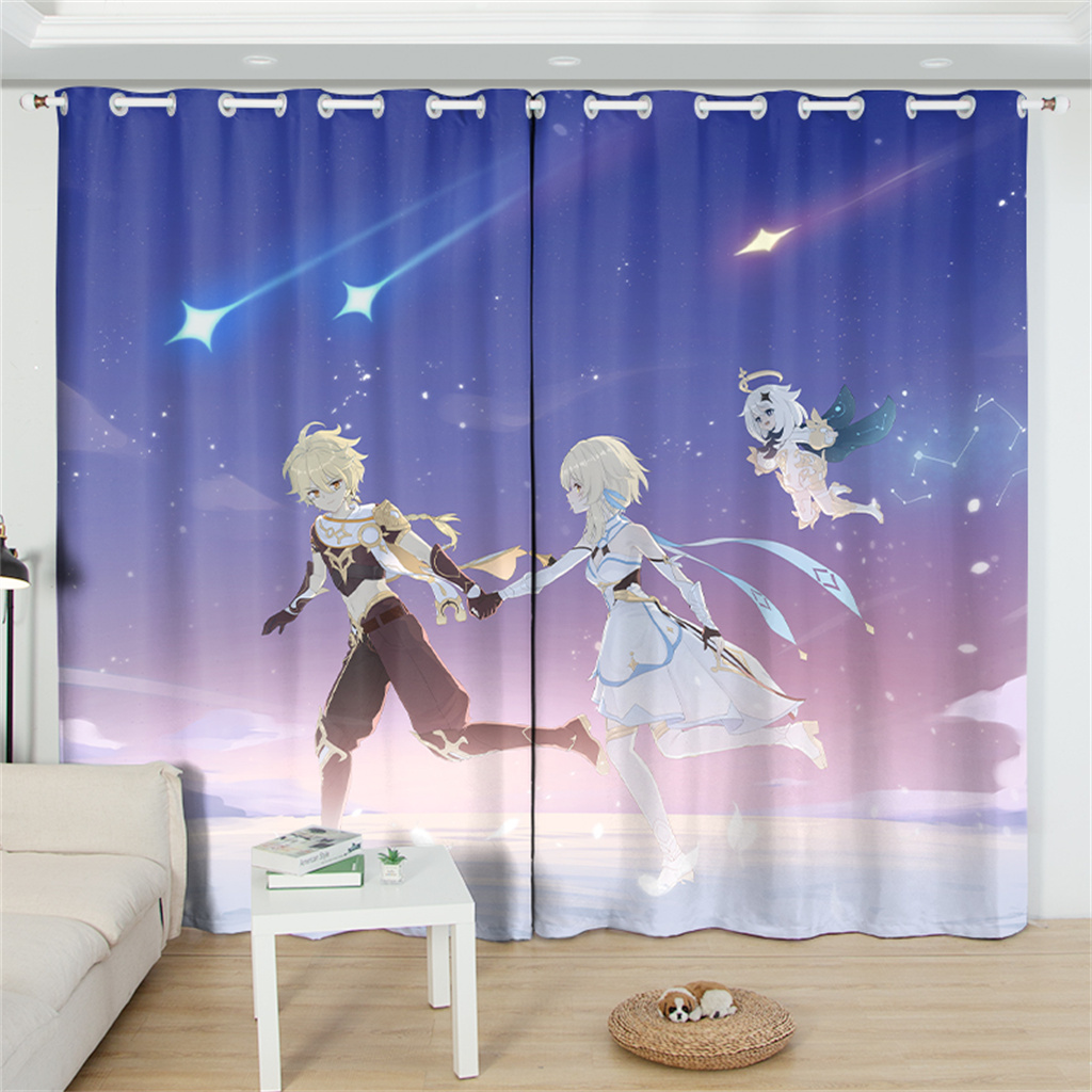 3D Kazuha Genshin Impact Blackout Curtain 2 Panels Anime Printing ...