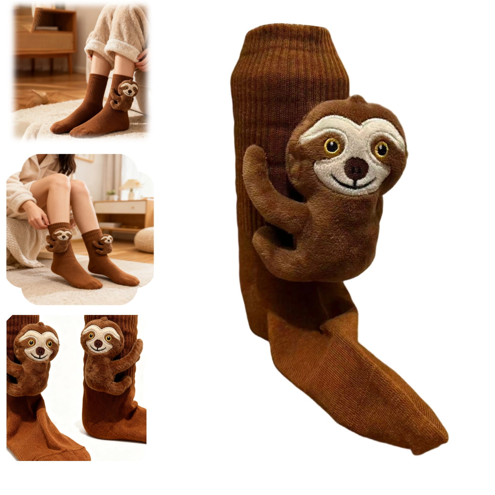 3D Knit Animal Sloth Socks for Women, 2025 Christmas Socks Collection ...