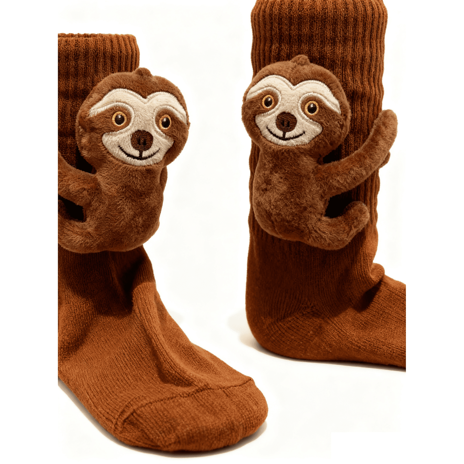 3D Knit Animal Sloth Socks for Women, Cute Plush Hug Socks Long Cozy ...