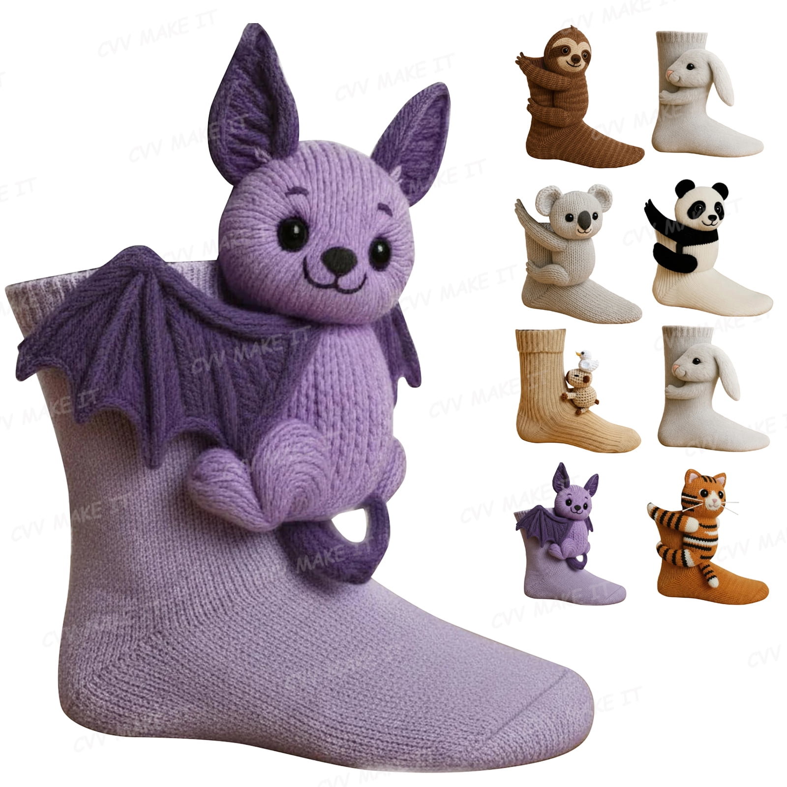 3D Knit Animal Socks Animal Socks for Women Hand Crocheted andcrafted ...