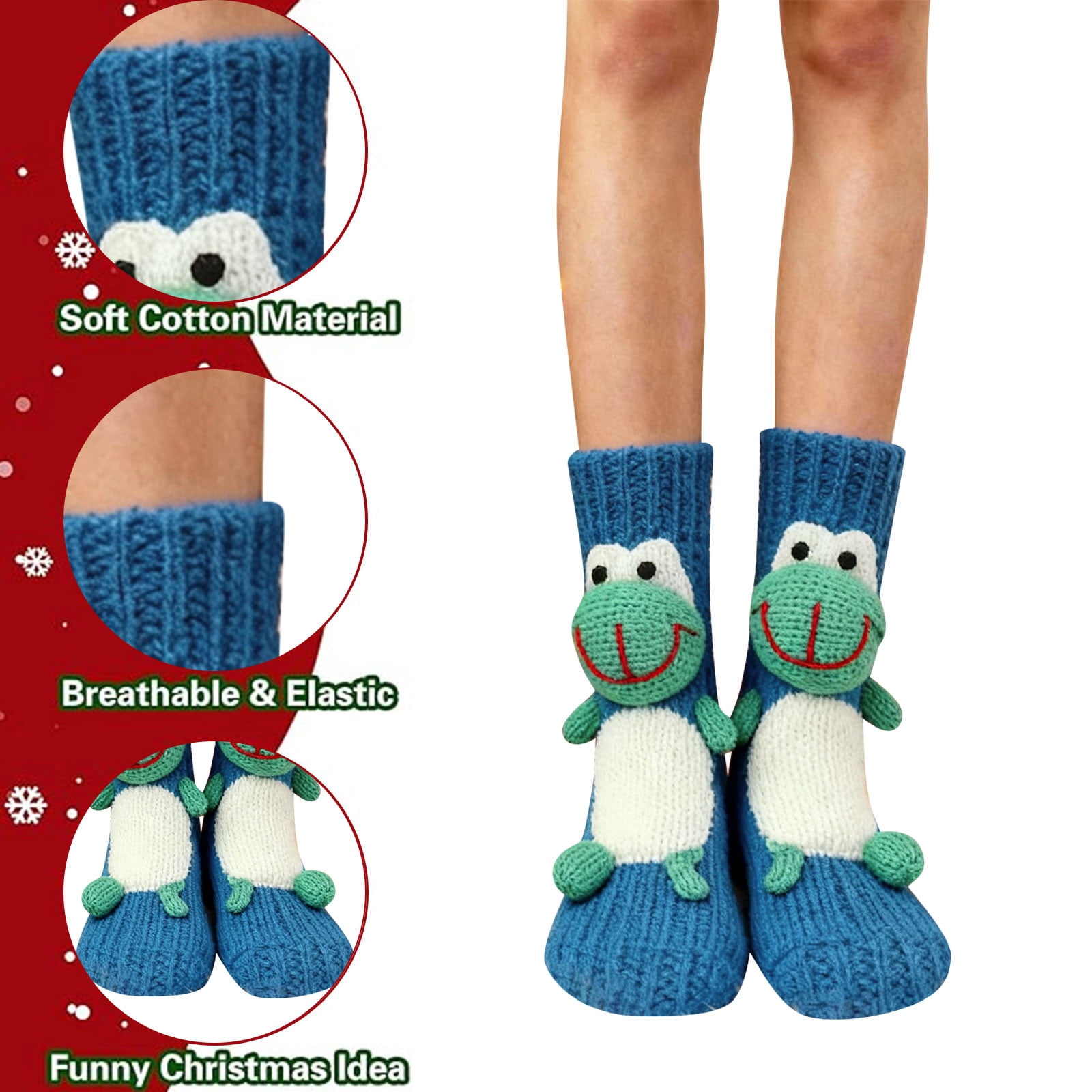 3D Knit Animal Socks Fall Winter Novelty Animal Hug Sock Hand Crocheted ...