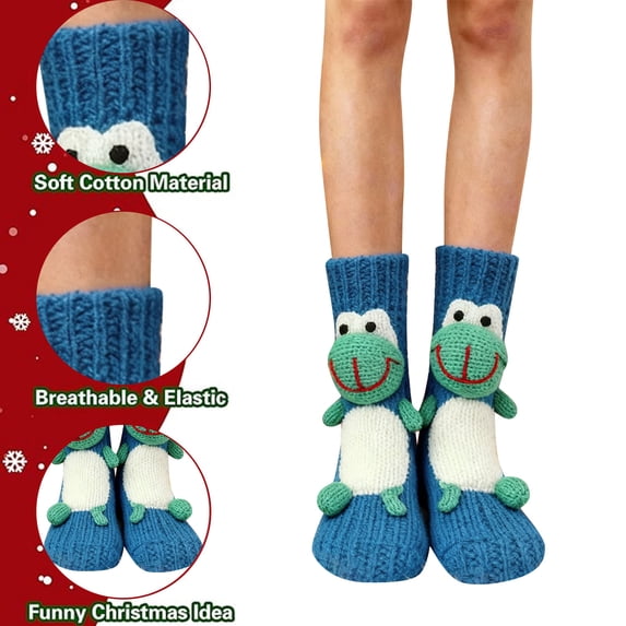 3D Knit Animal Socks Fall Winter Novelty Animal Hug Sock Hand Crocheted ...