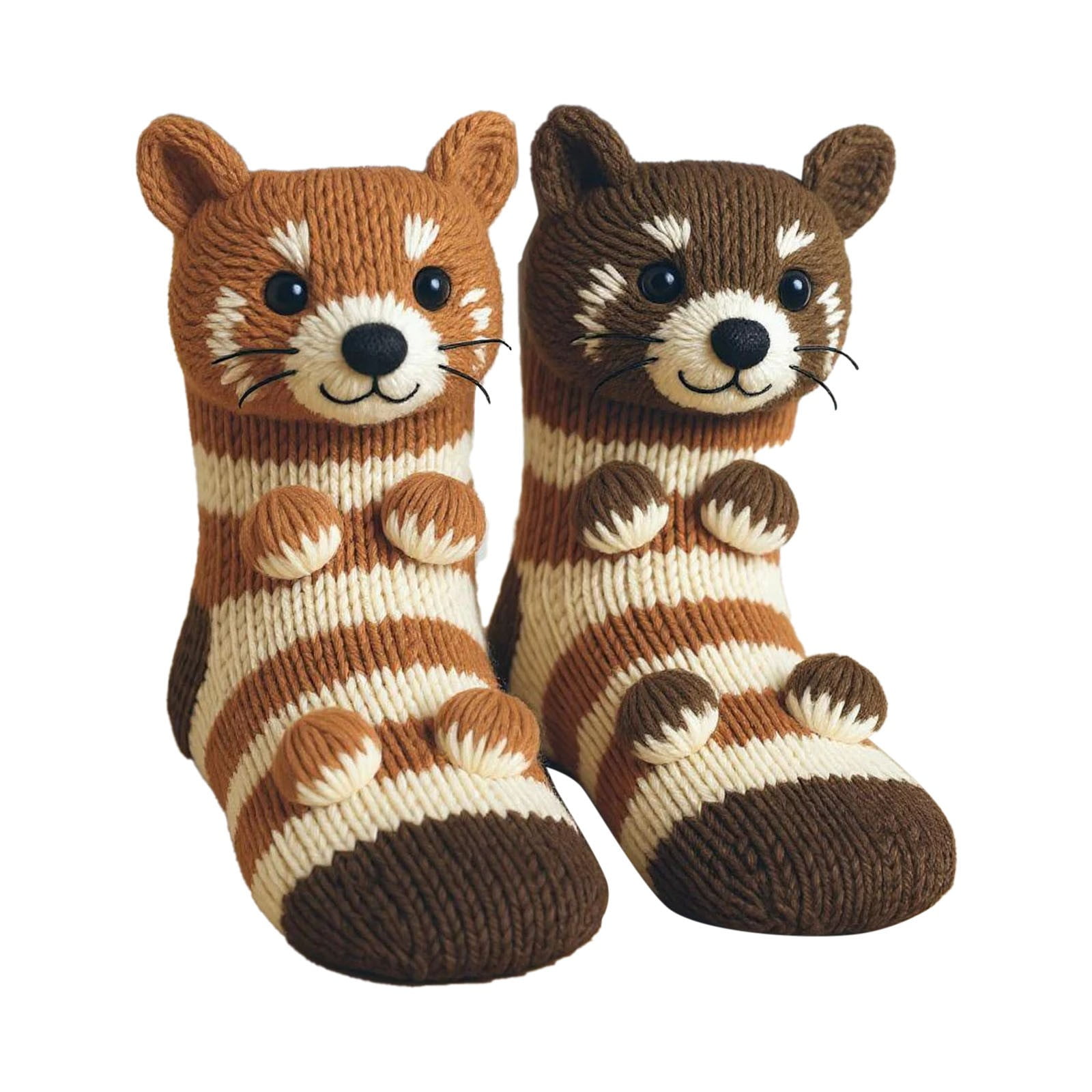 3D Knit Animal Socks Fall Winter Novelty Animal Socks Hug Socks Hand ...