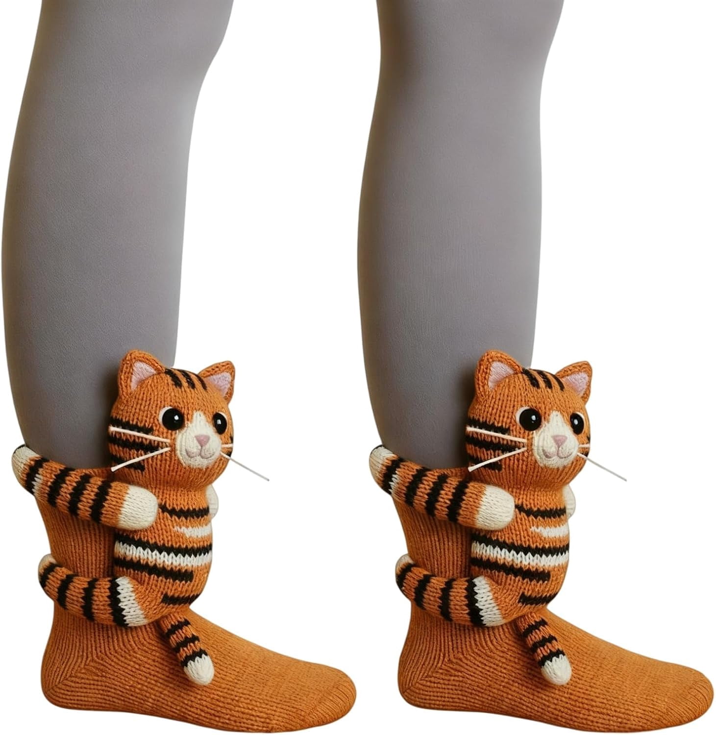 3D Knit Animal Socks Hand Crocheted Sloth Socks Novelty Animal Hug Sock ...