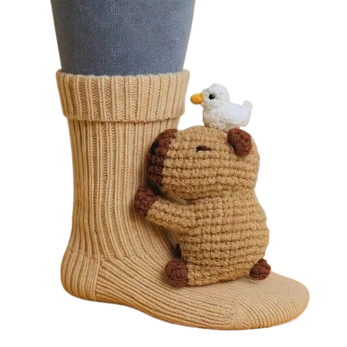 3D Knit Animal Socks,Knit Animal Hug Socks,Winter Warm Thick Funny ...