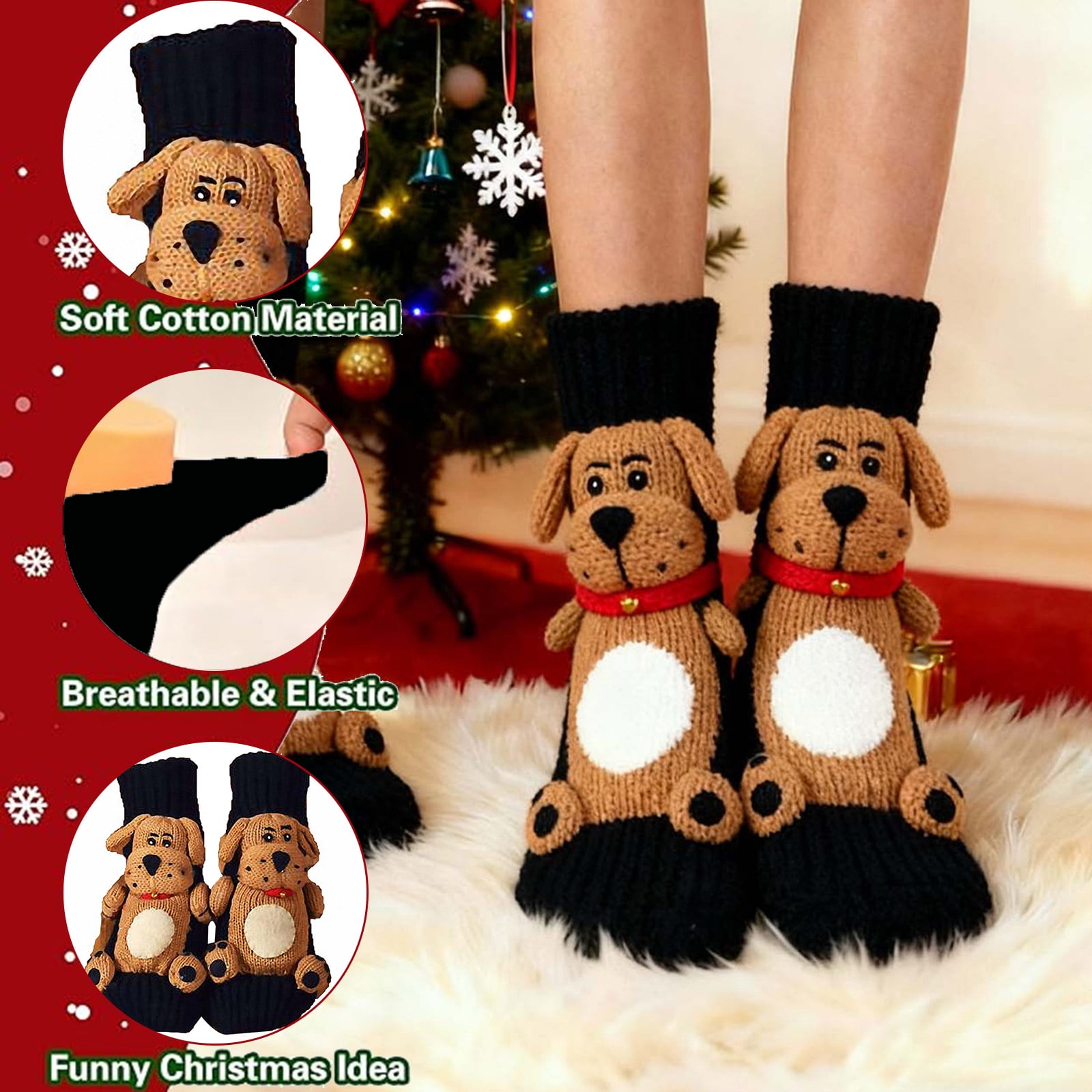 3D Knit Animal Socks Novelty Animal Hug Sock Hand Crocheted Warm Socks ...