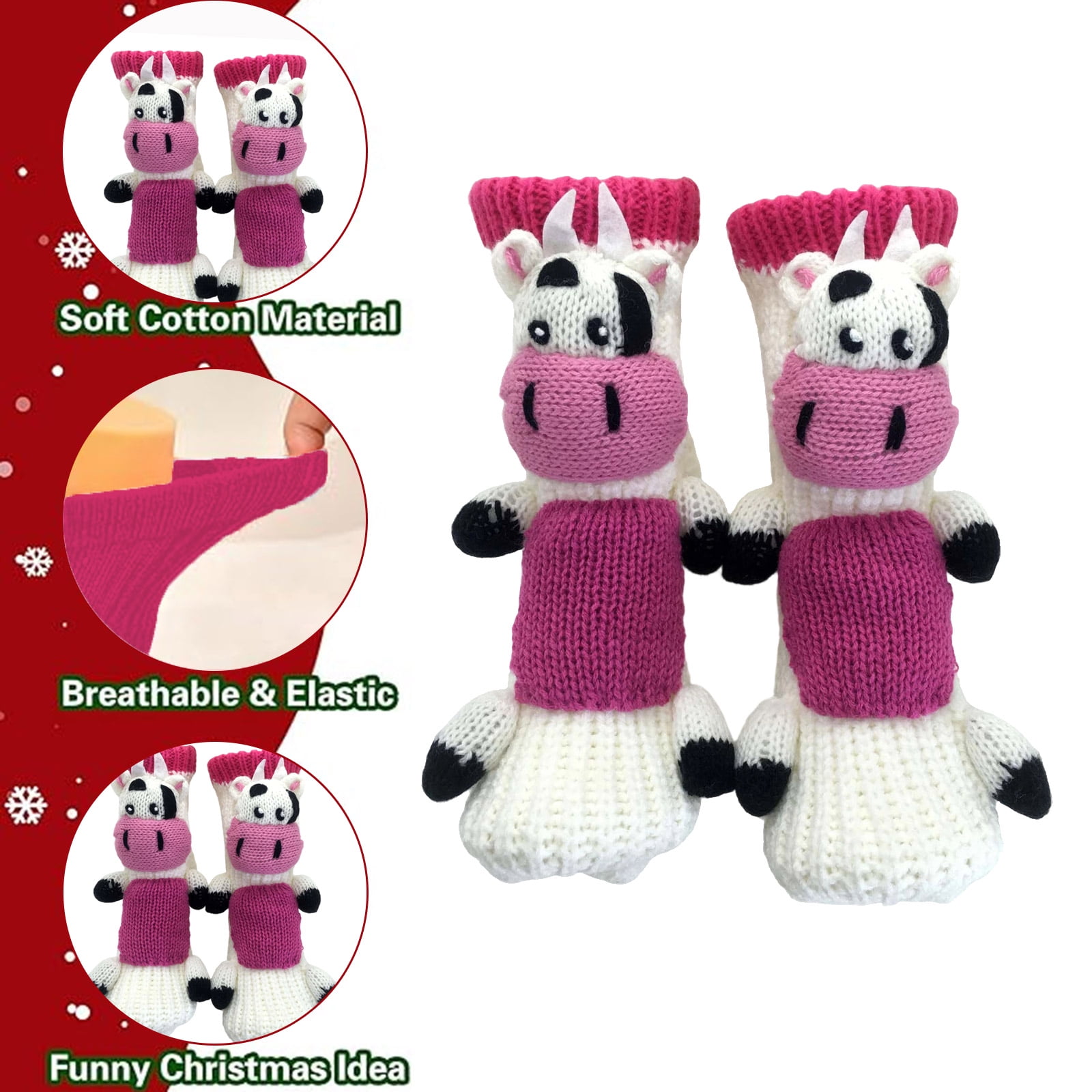 3D Knit Animal Socks Novelty Animal Hug Sock Hand Crocheted Warm Socks ...