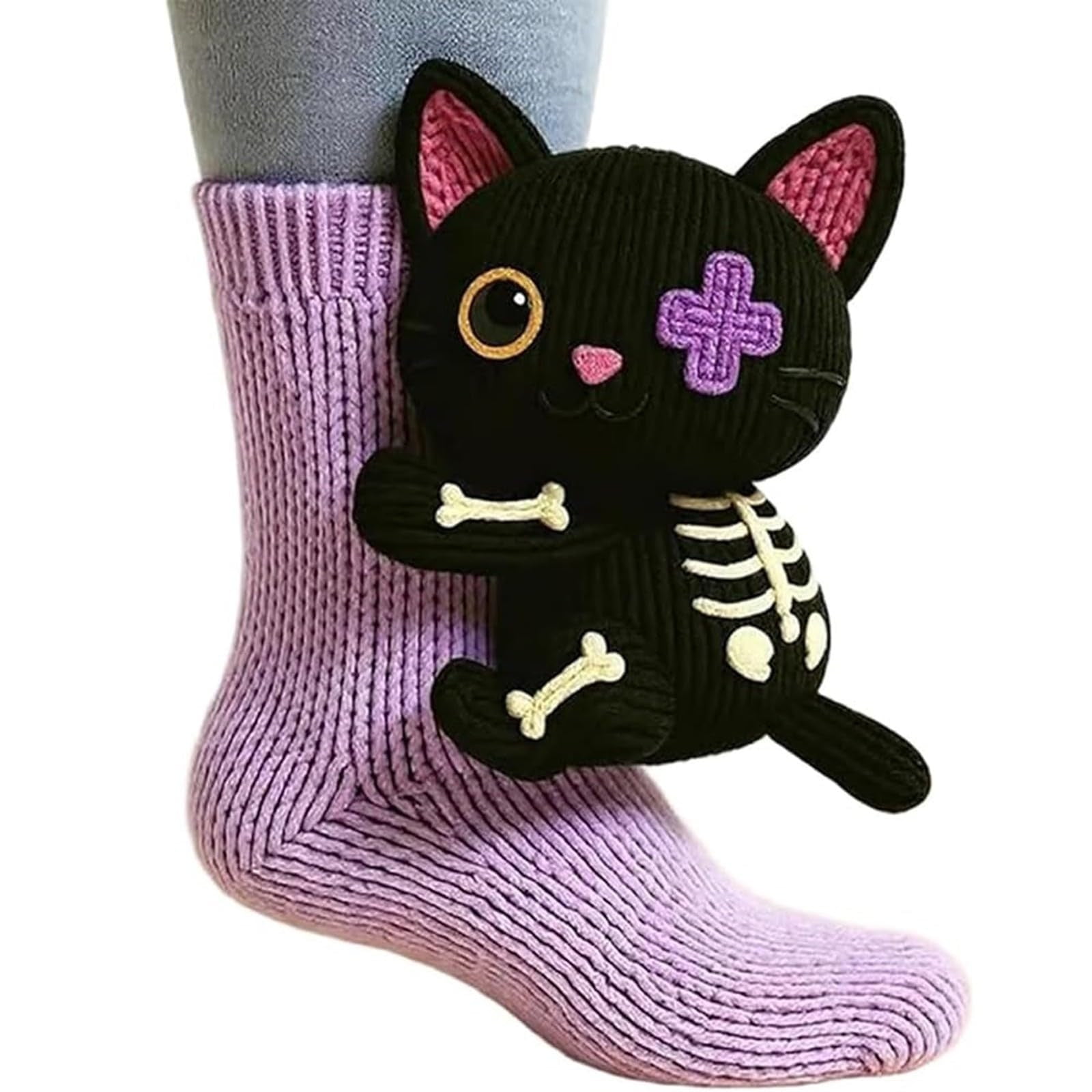 3D Knit Animal Socks Novelty Animal Hug Sock Hand Crocheted Warm Socks ...