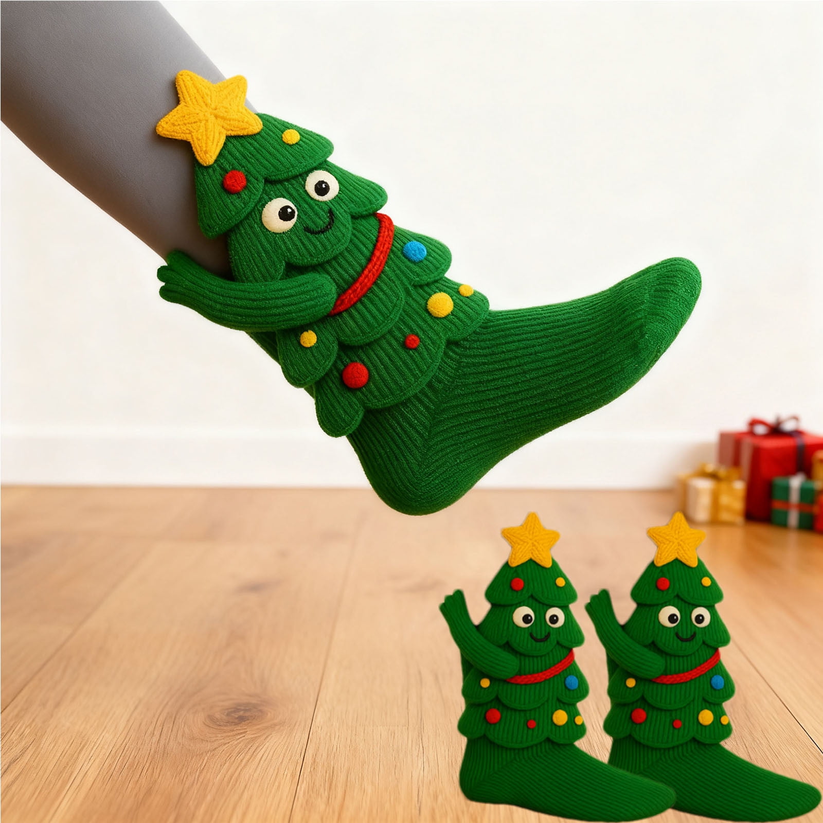3D Knit Animal Socks Novelty Animal Hug Sock Hand Crocheted Warm Socks ...