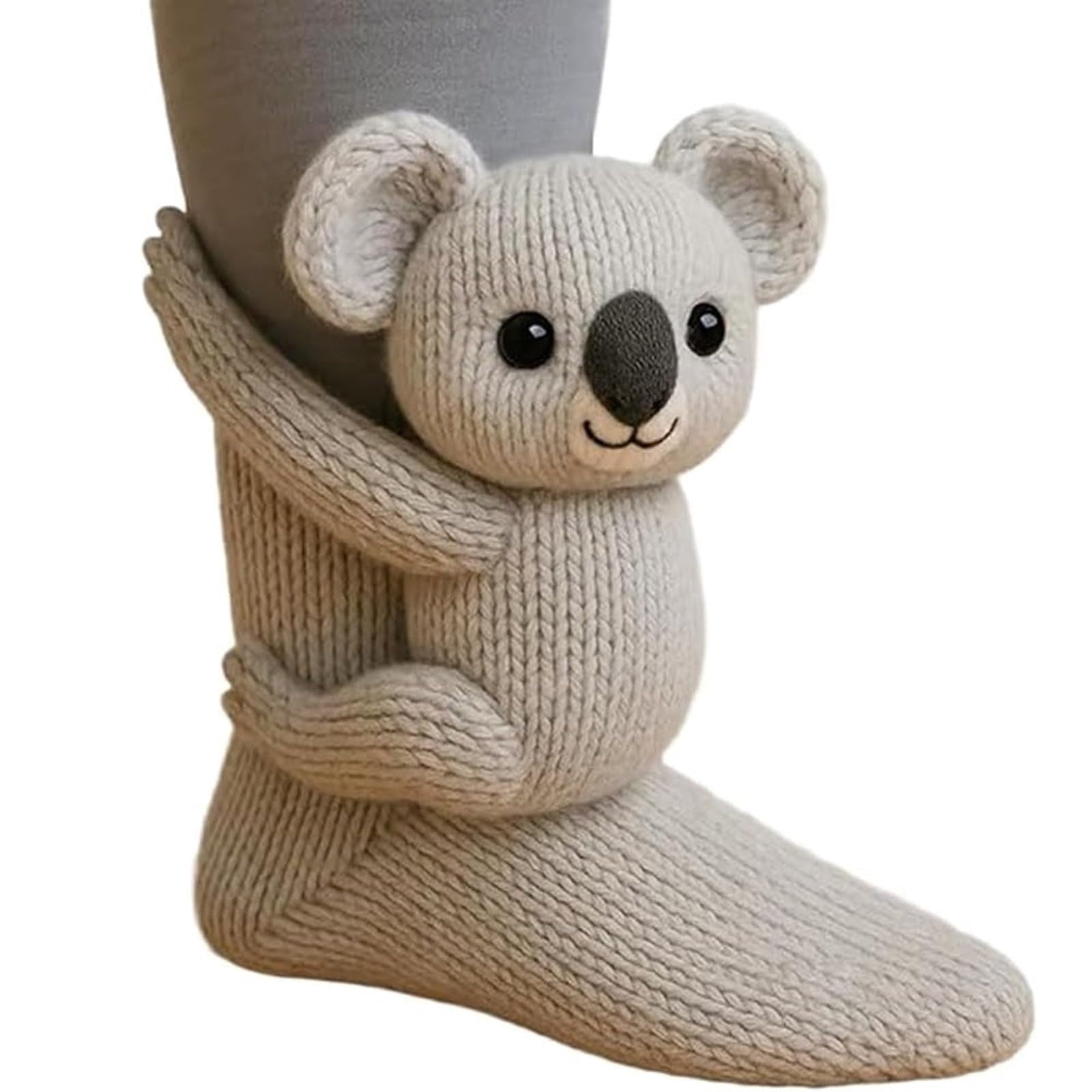 3D Knit Animal Socks Novelty Animal Hug Sock Hand Crocheted Warm Socks ...