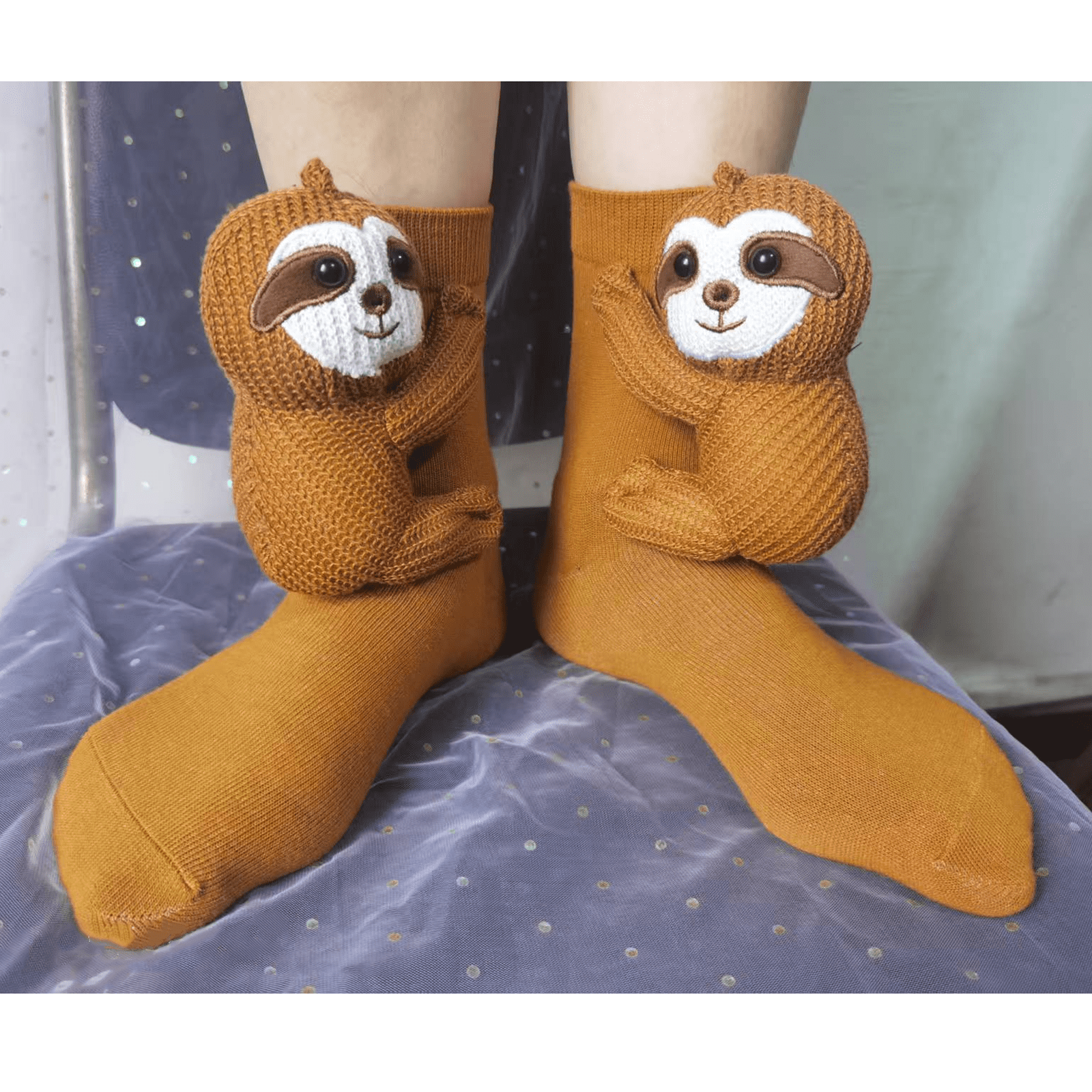 3D Knit Animal Socks Novelty Animal Hug Sock Hand Crocheted Warm Socks ...