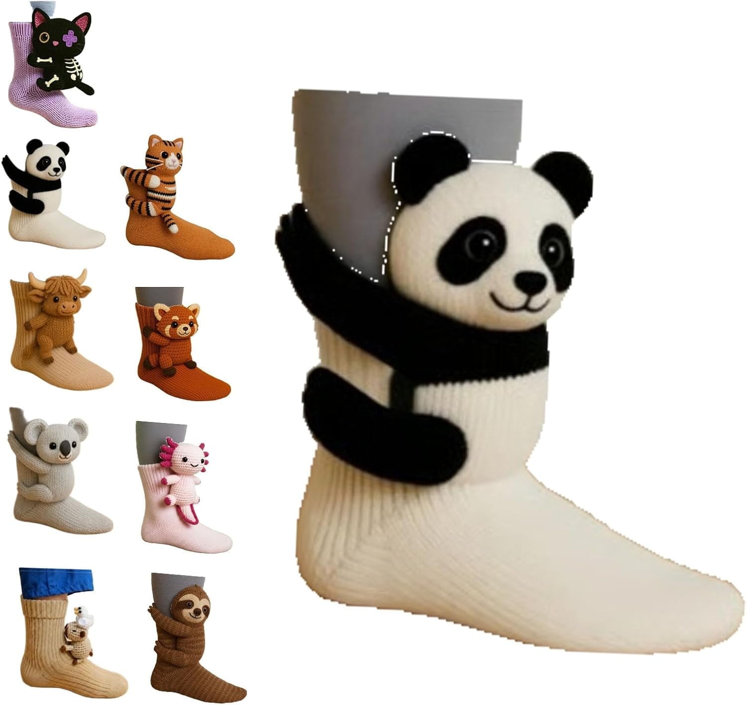 3D Knit Animal Socks Sloth, Machine Washable Knit Socks for Men & Women ...