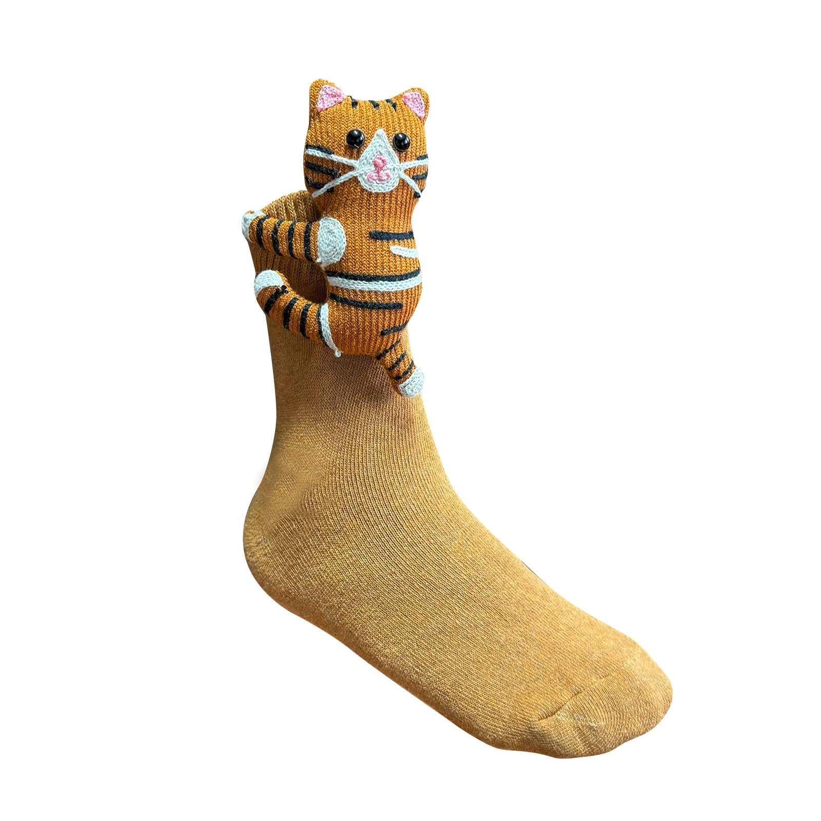 3D Knit Raccoon Animal Socks Novelty Cute Handmade Cotton Animal Socks ...