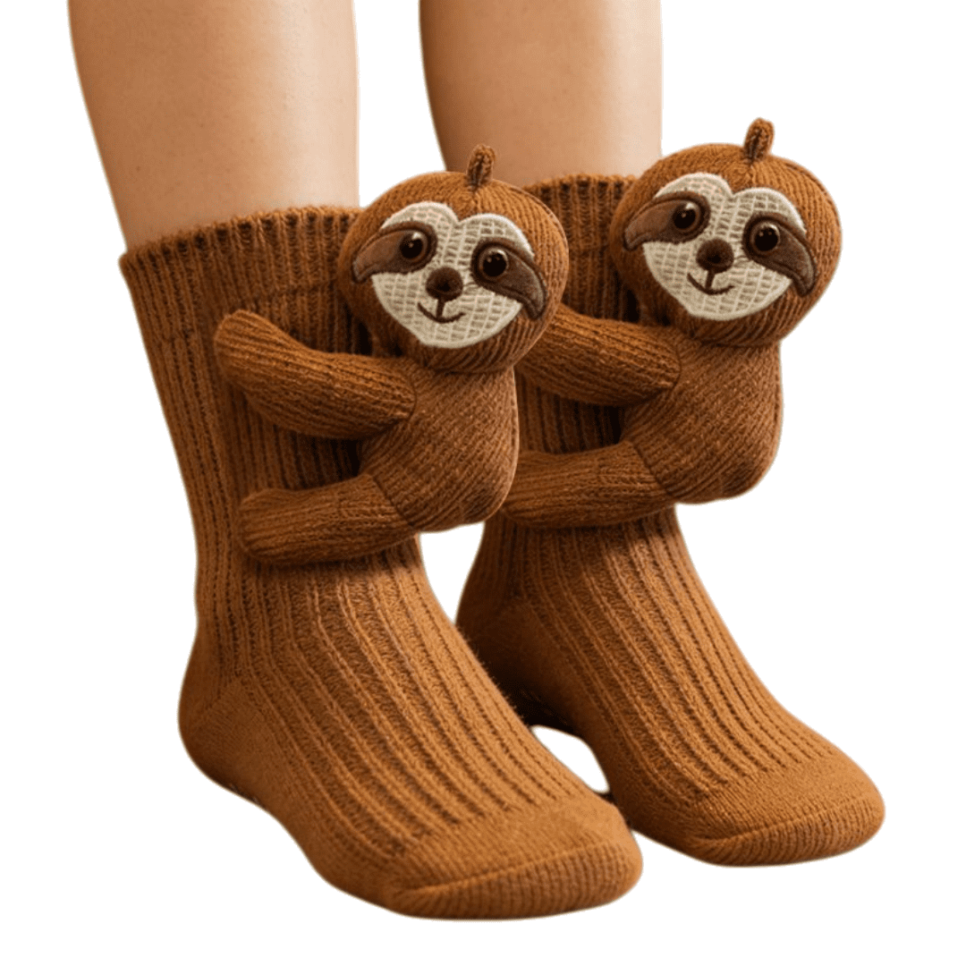 3D Knitted Cute Animal Floor Socks New Fun Novelty Handmade Crocheted ...