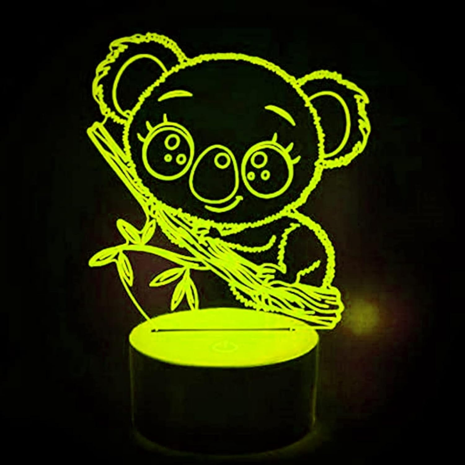 3D Koala Bear Night Light Table Desk Optical Illusion leld Lamps 7 ...