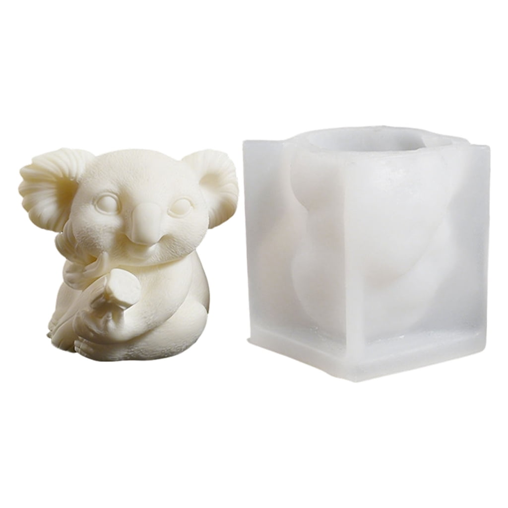 3D Koala Shape Candle Making Mold Heat Resistant Silicone For Handmade ...