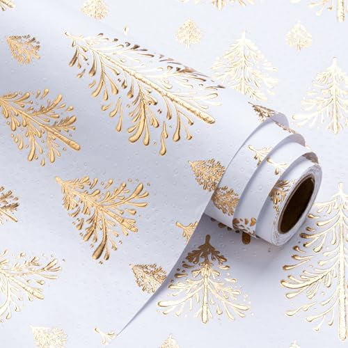 3D Kraft Christmas Wrapping Paper Roll - Mini Roll - 17 Inch x 16.5 ...