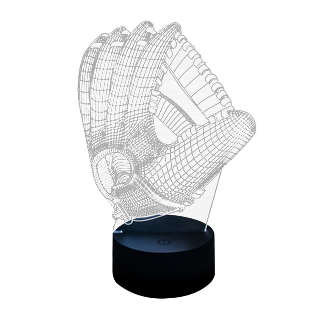 3D LED Acrylic Table Lamp Colorful Light Changing Touch Desk Lamp Night ...