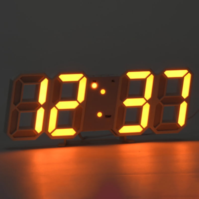 3D LED Digital Clock Luminous Fashion Wall Clock Multifunctional ...