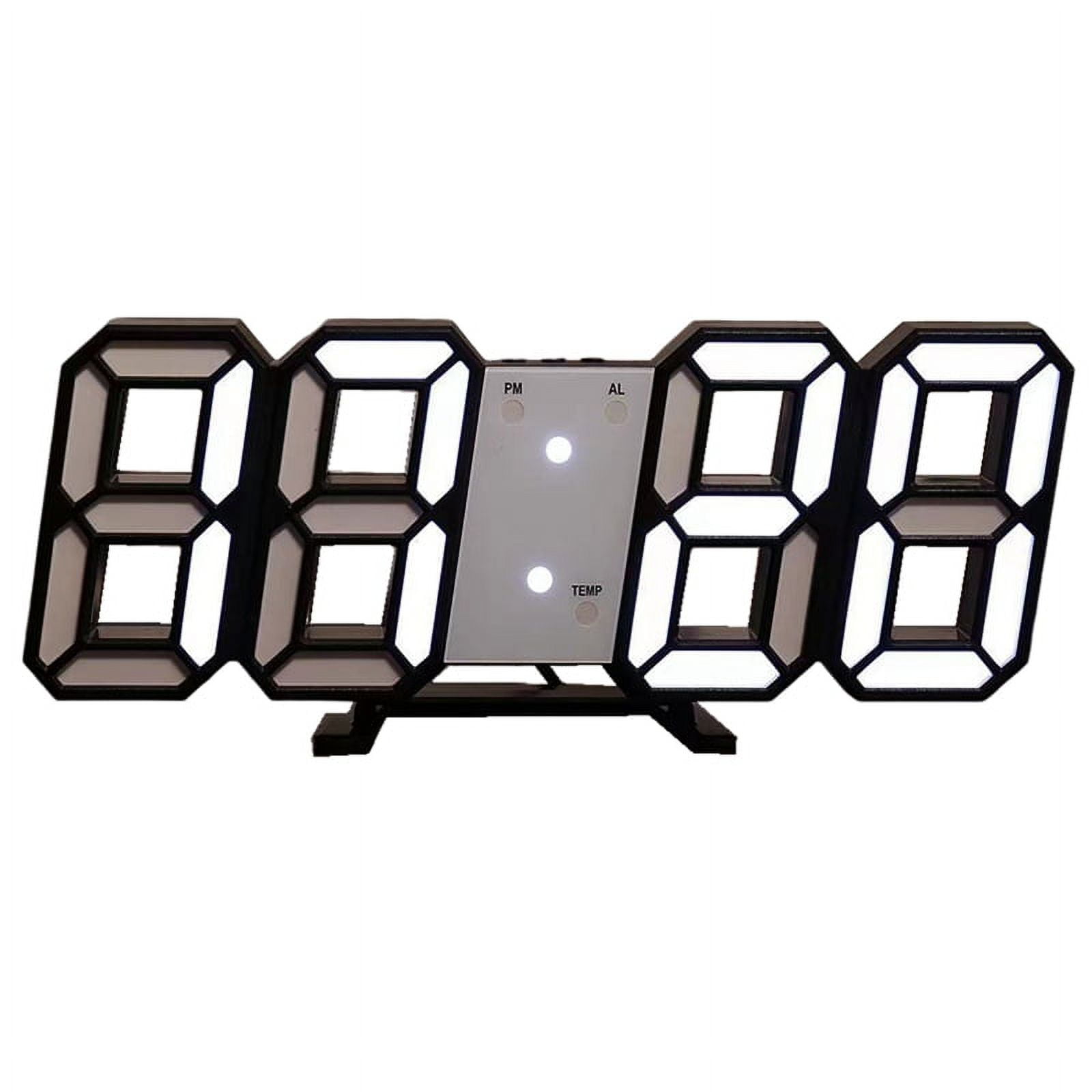 3D LED Digital Clock Luminous Wall Clock Multifunctional USB Plug in ...