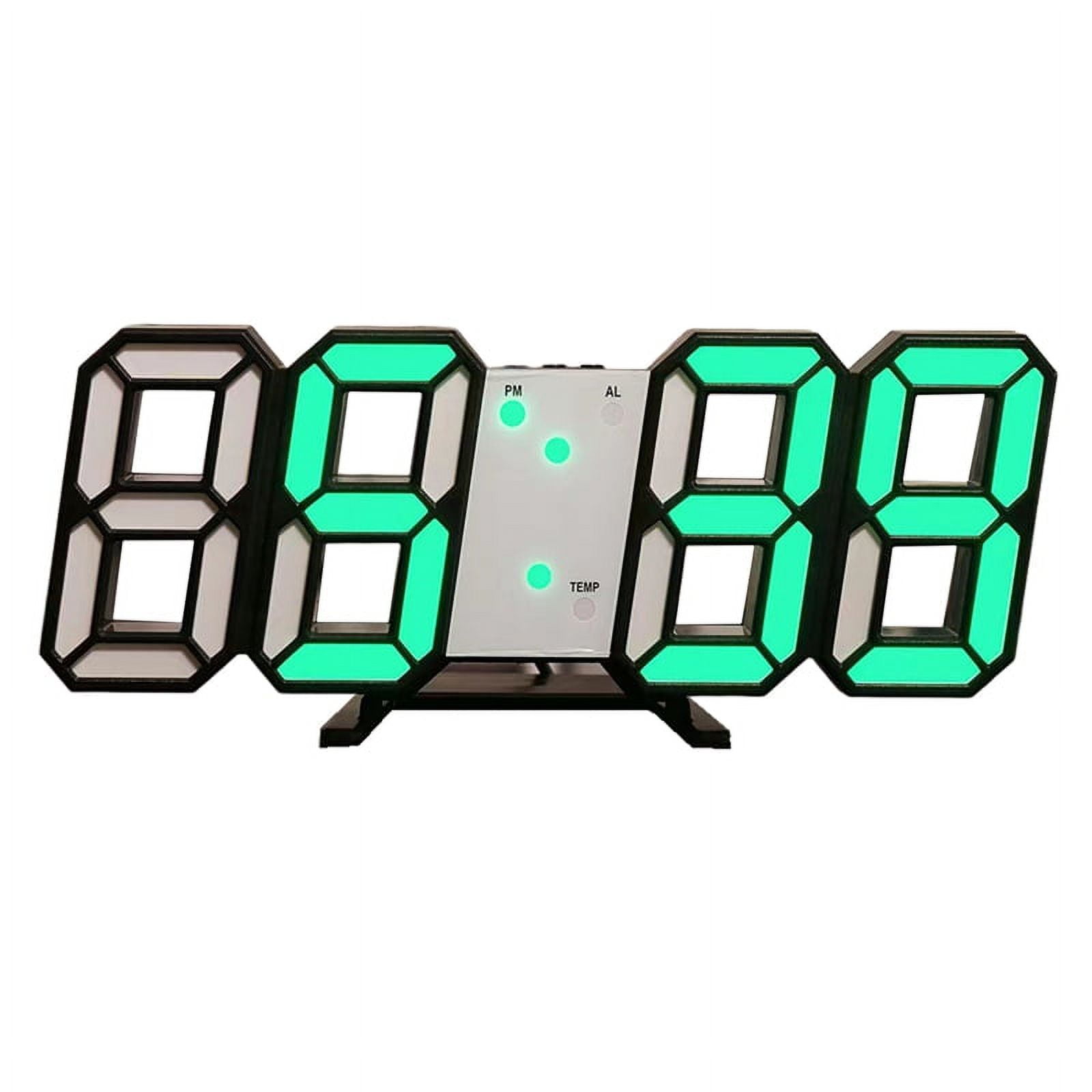 3D LED Digital Clock Luminous Wall Clock Multifunctional USB Plug in ...