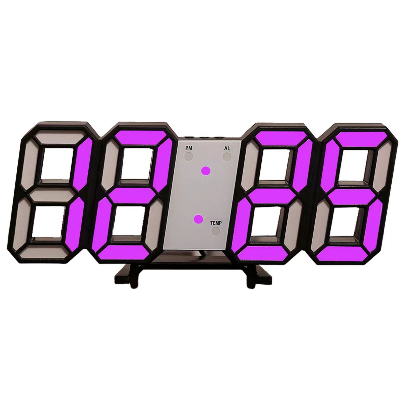 3D LED Digital Clock Luminous Wall Clock Multifunctional USB Plug in ...