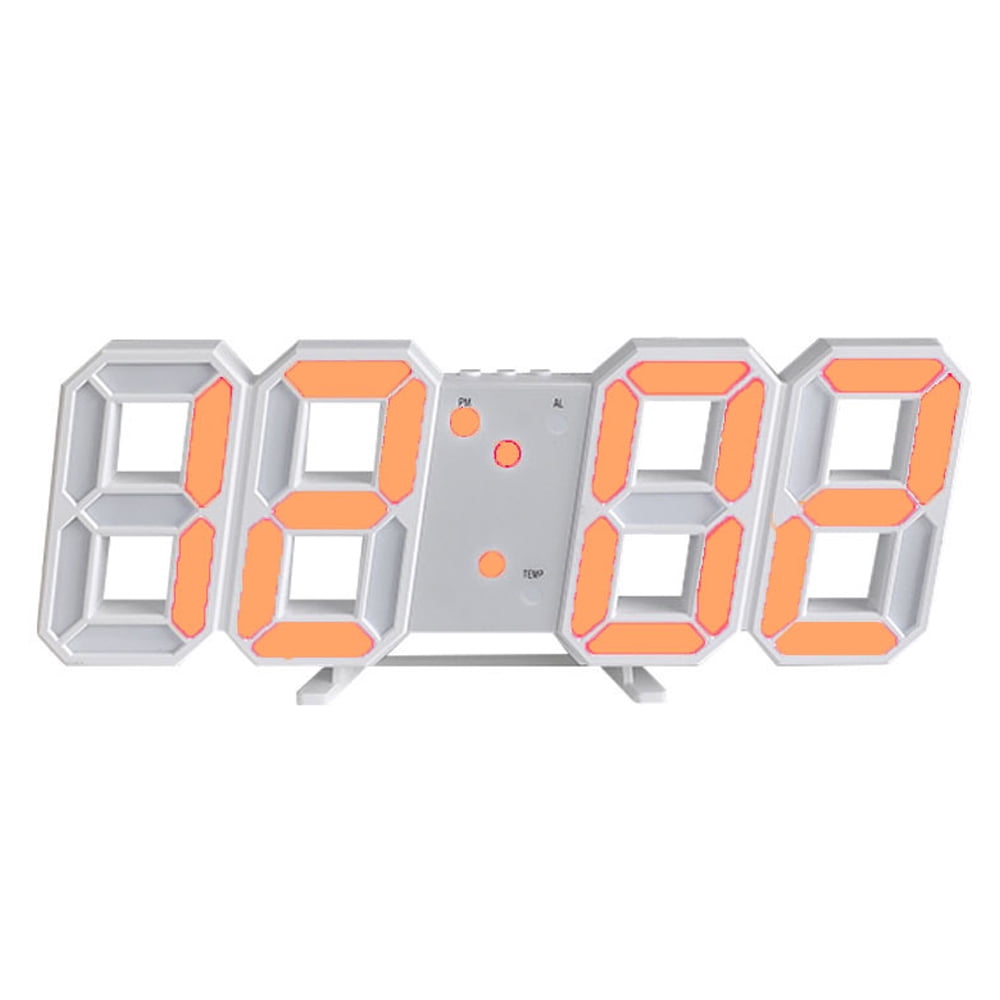 3D LED Digital Wall Alarm Clock, LED Light Nightlight Decor Clocks ...