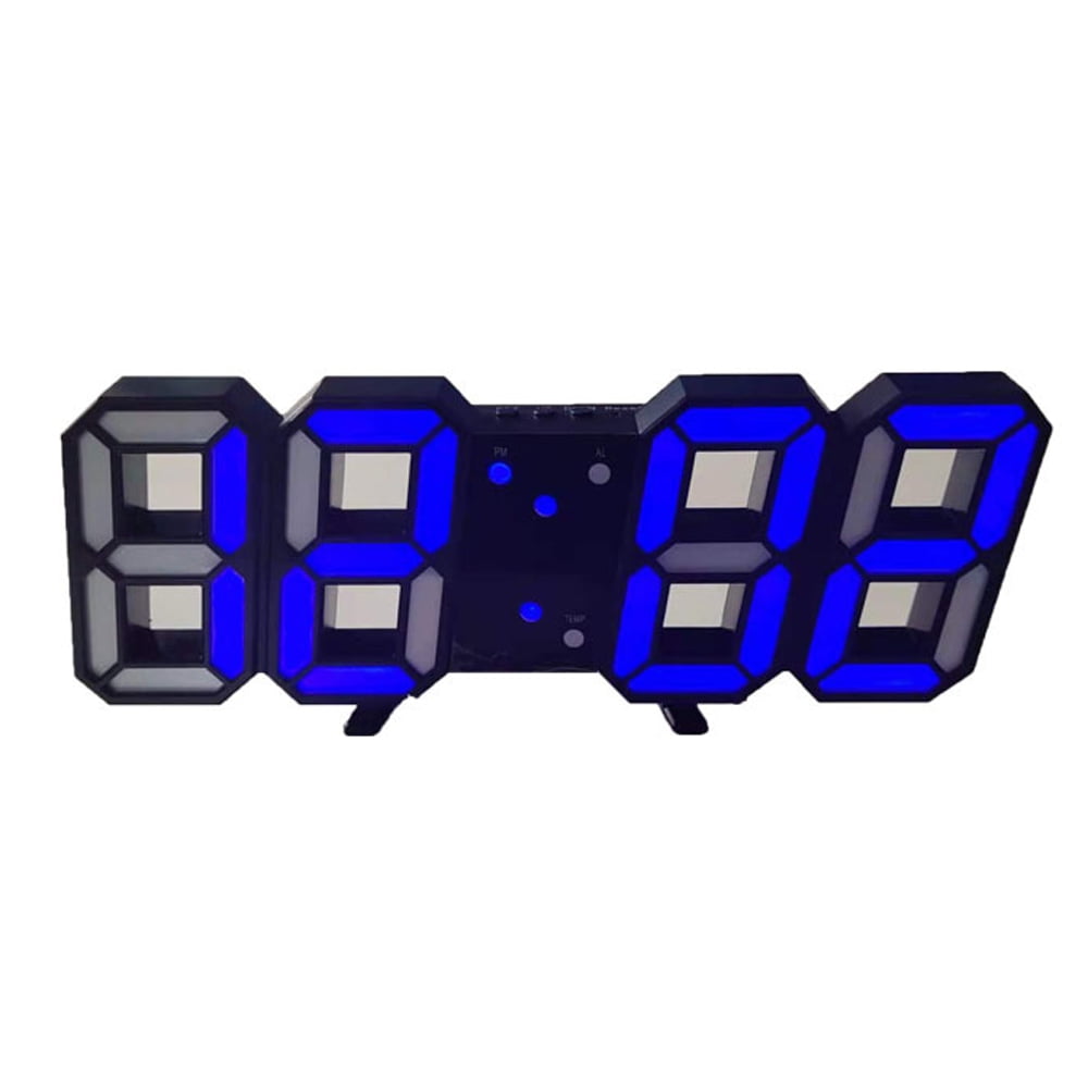 3D LED Digital Wall Alarm Clock, LED Light Nightlight Decor Clocks ...