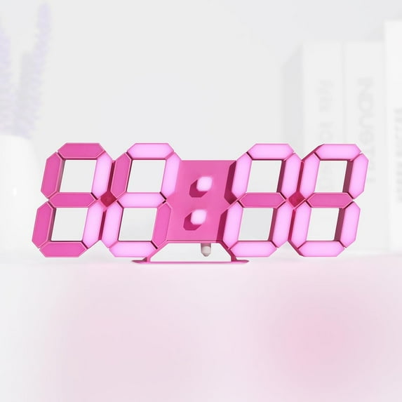 3D LED Digital Wall Clock ,9.7", Large Display Table/ Desk Clock with ...