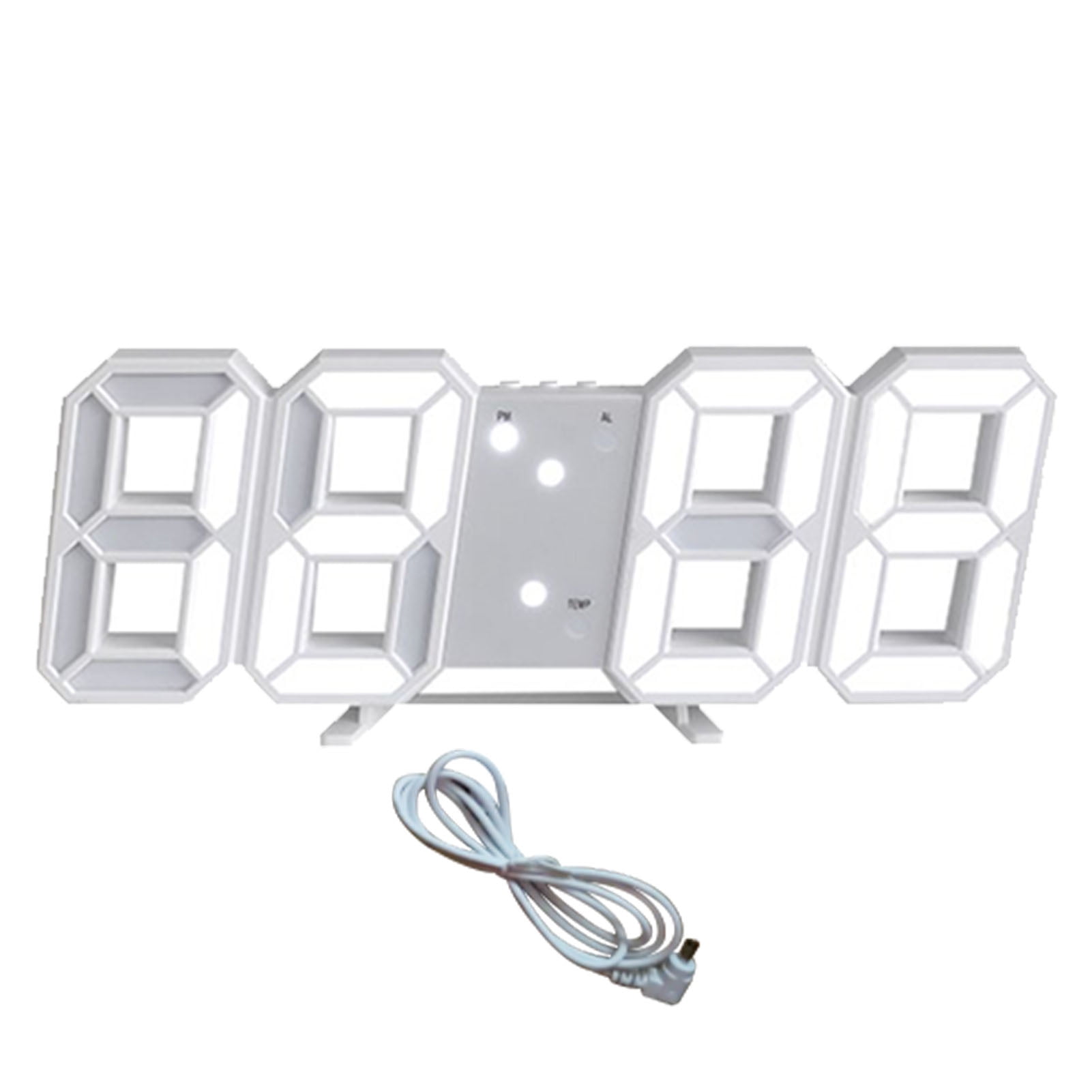 3D LED Digital Wall Clock Dimmable Nightlight Decor LED Digital Alarm ...