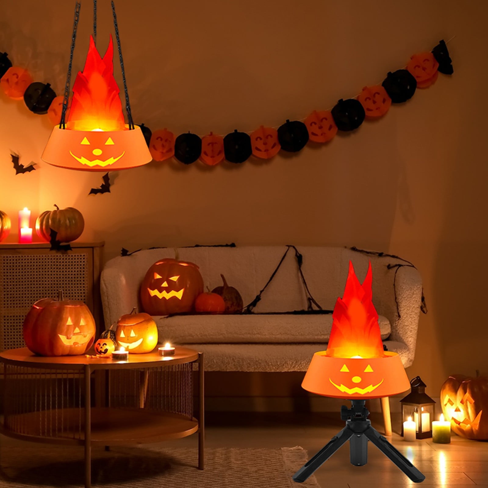 3D LED Fire Flame Light, Artificial Flickering Flame Lamp Electric ...