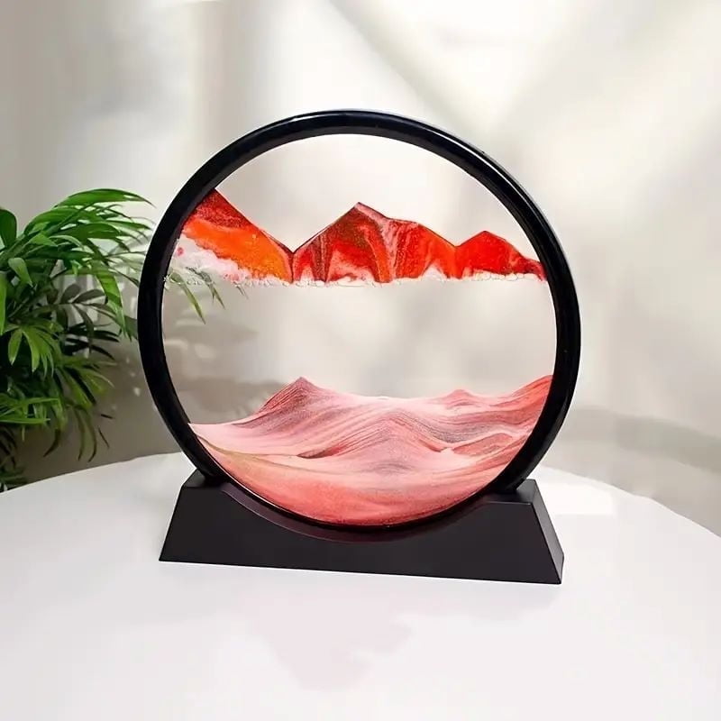 3D LED Moving Sand Art Ornament – Dynamic Sandscape, Hourglass Design ...