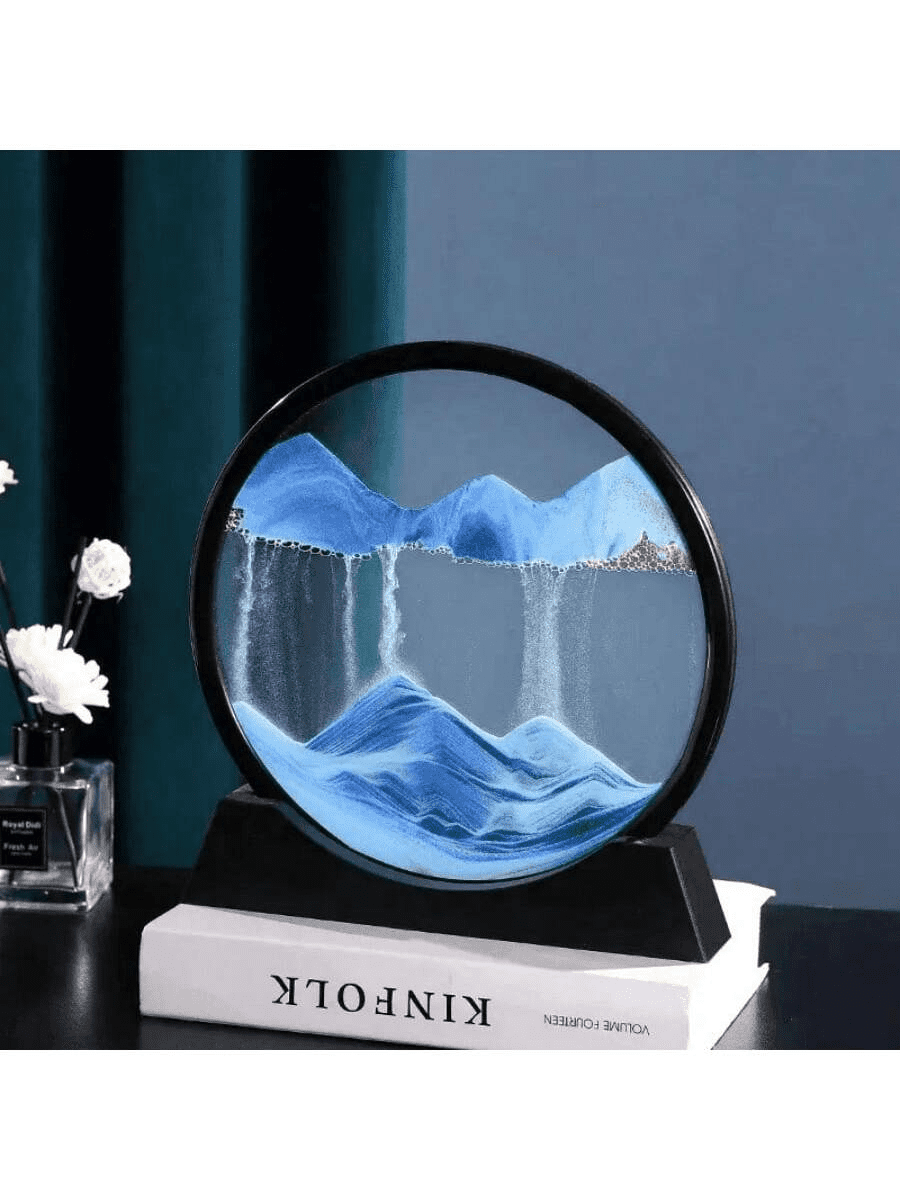 3D LED Moving Sand Art Ornament – Dynamic Sandscape, Hourglass Design ...