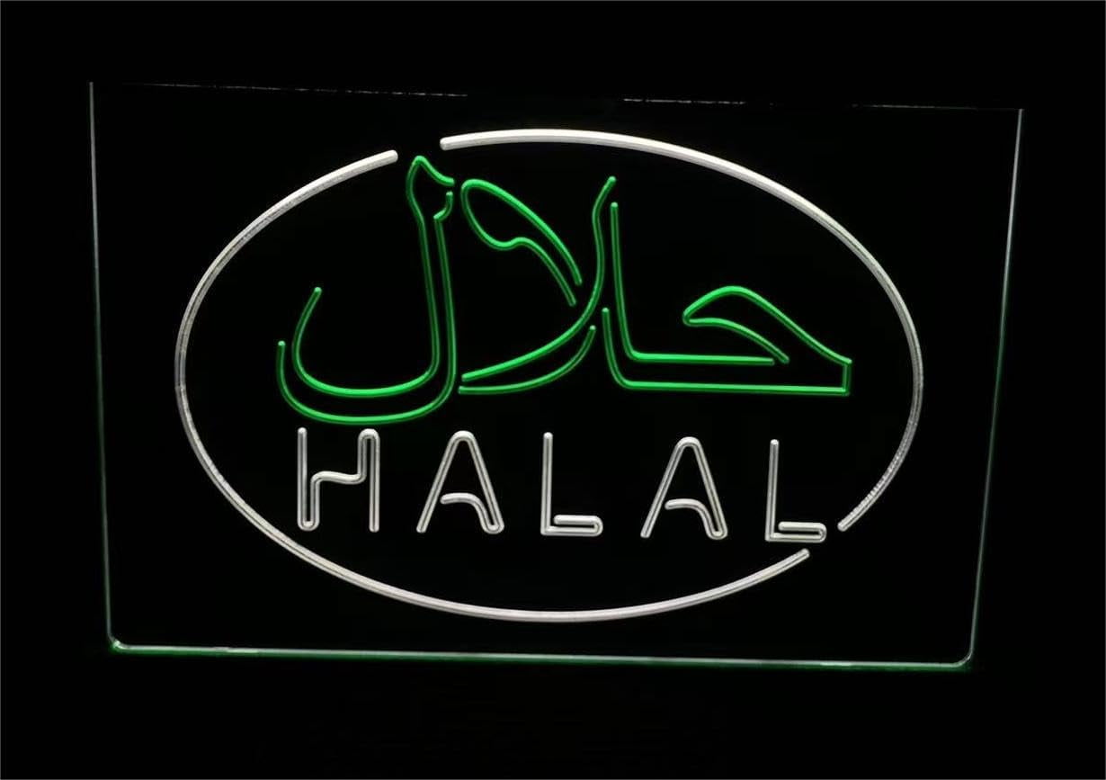 3D LED Neon Signs Neon Bar Sign Business & Store Signs Halal Food ...