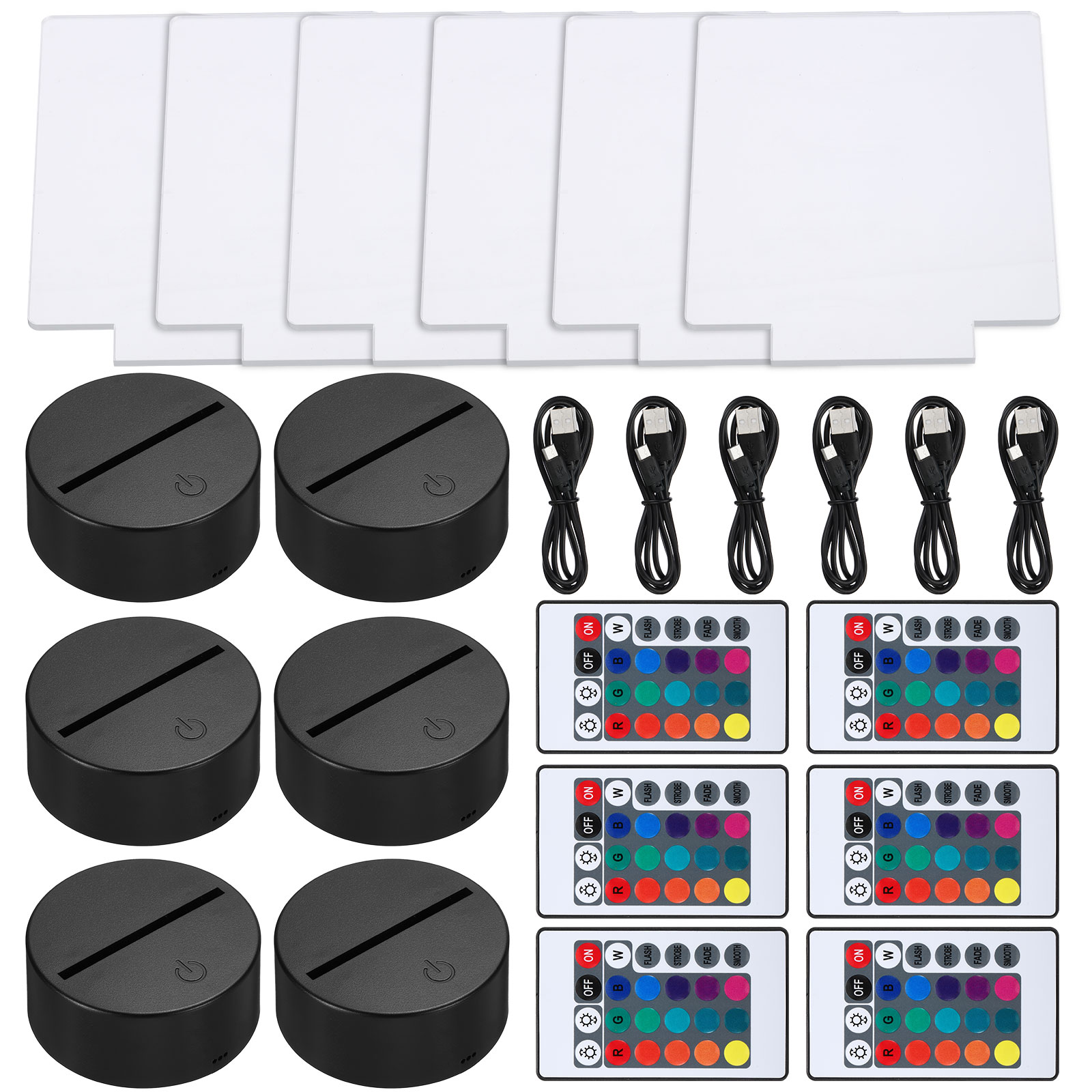 3D LED Night Light Base, Large Size LED Base 16 Colors Light Display ...