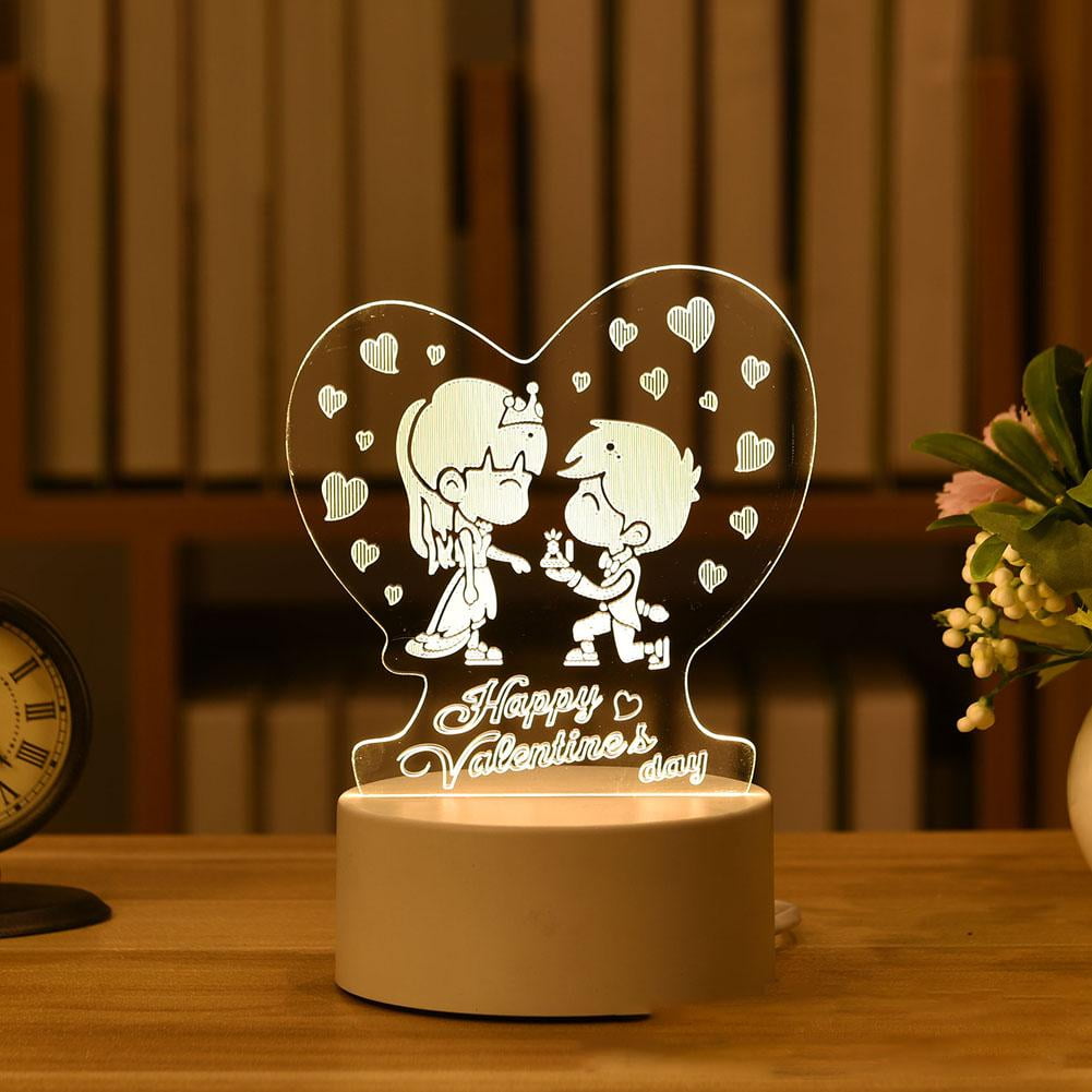 3D LED Night Light, Unique Acrylic PVC Design, Gentle Glow, USB ...