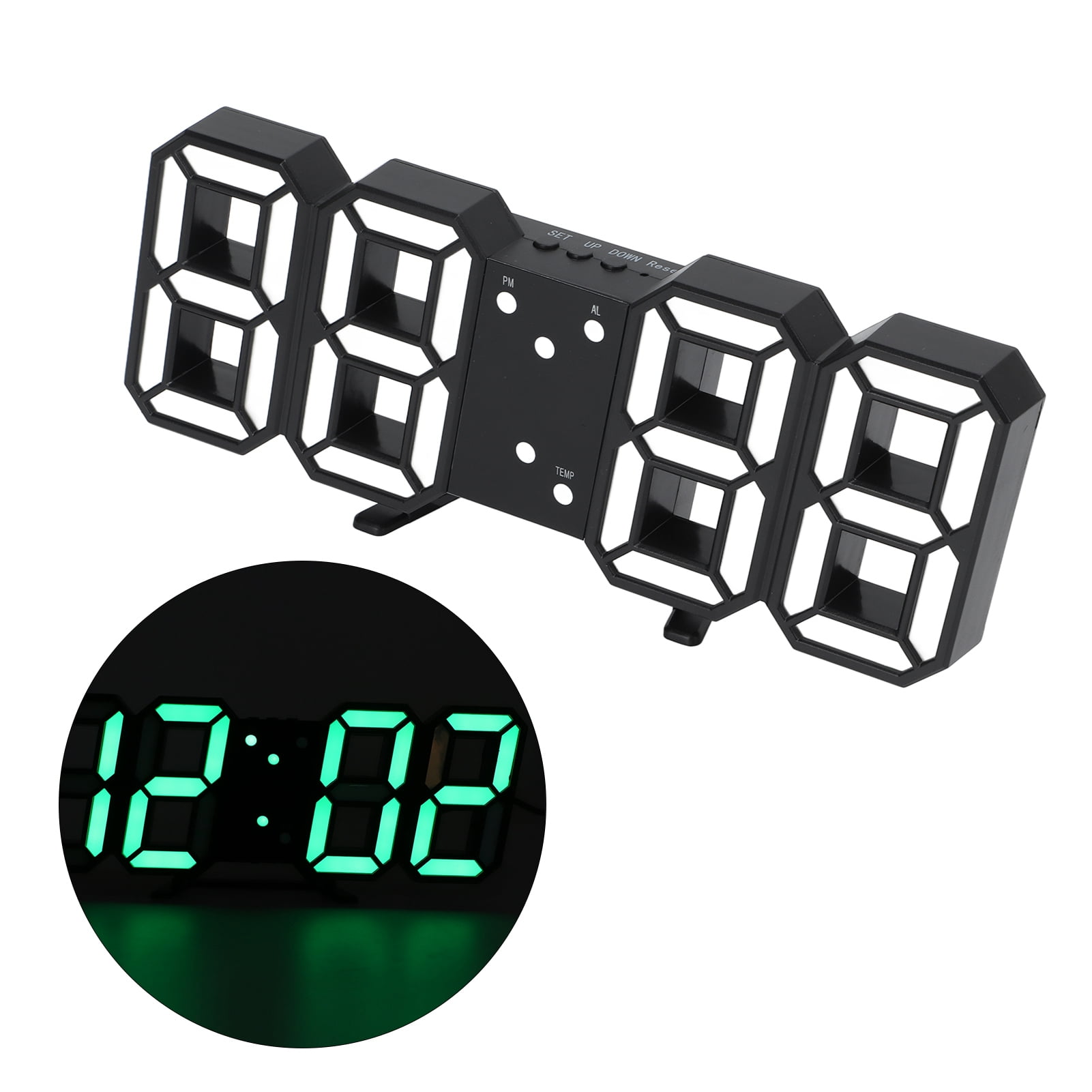 3D LED Wall Clock, 8.9-inch Digital Wall Clock, Automatic Brightness ...