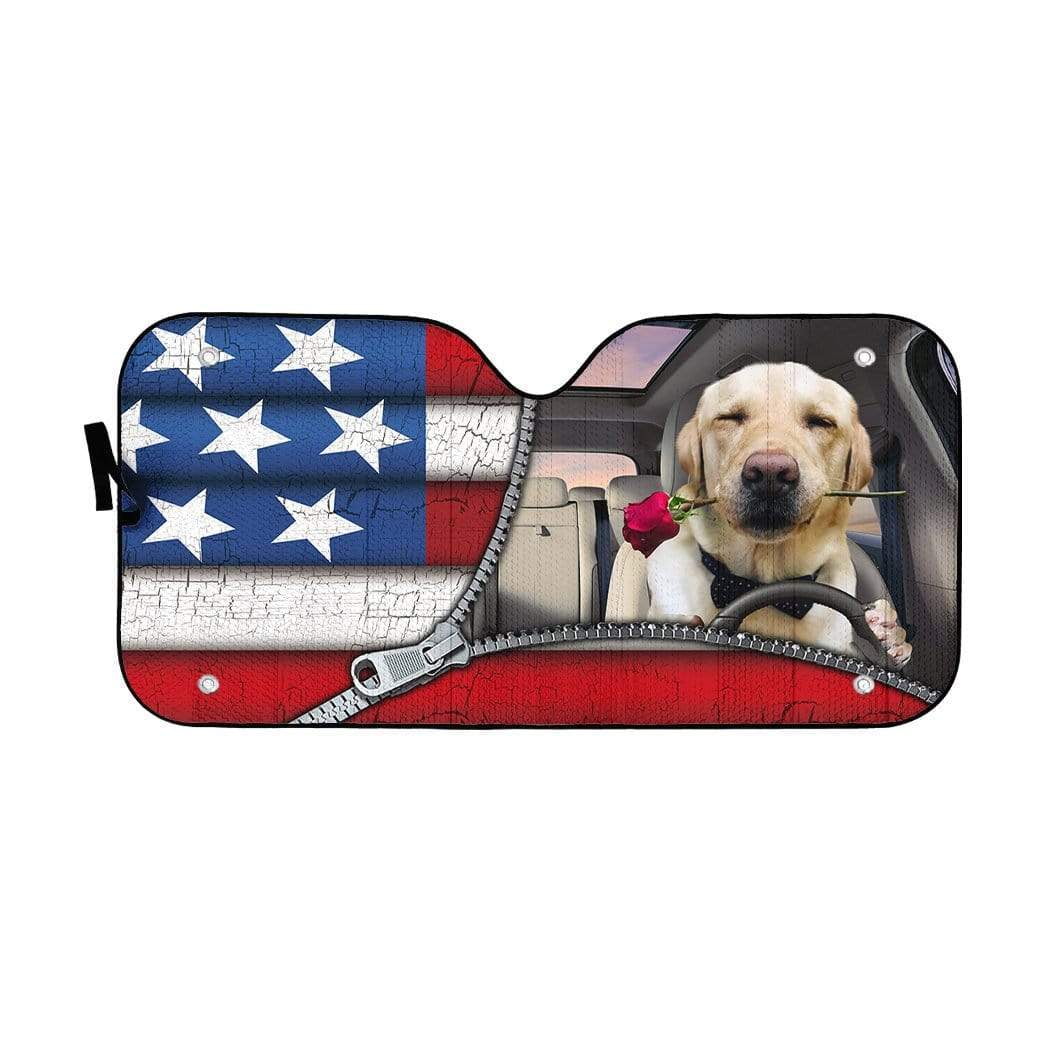 3D Labrador Retriever Flag Windshield Sunshade Universal Fit Cars Suv ...