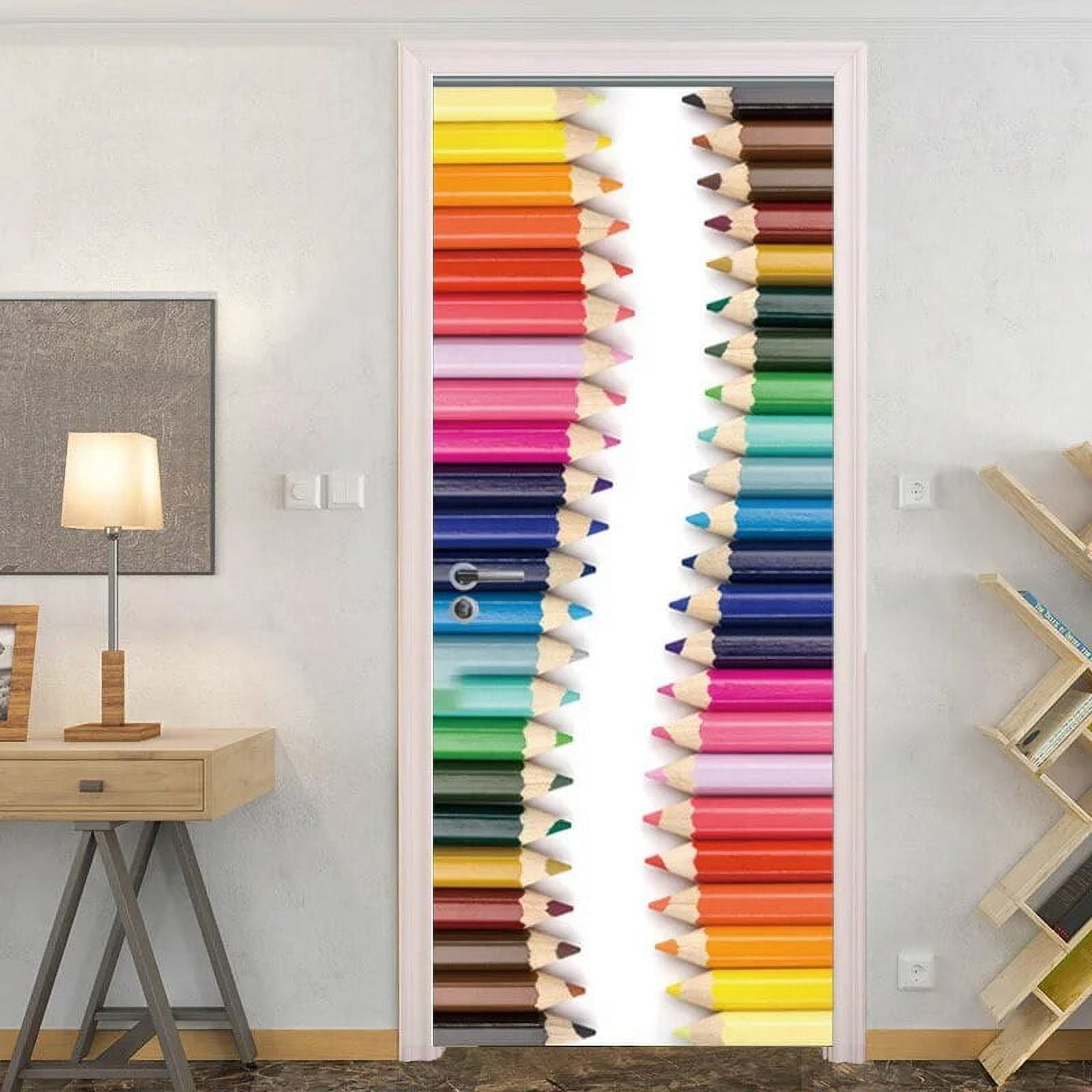 3D Ladder Door Sticker Natural Scenery Wallpaper Creative Arts Mural ...