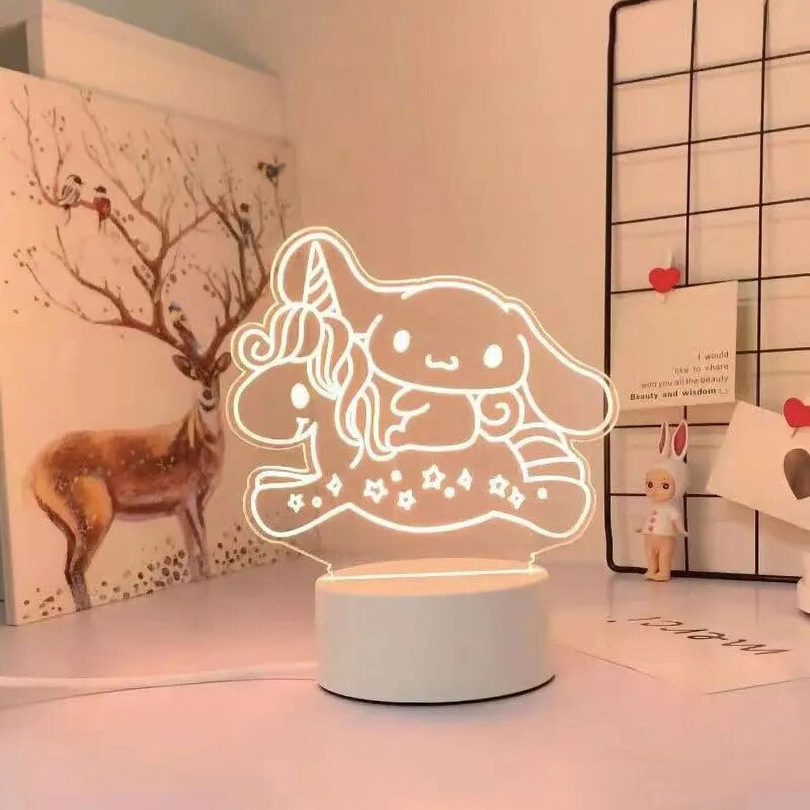 3D Lamp Acrylic Anime Cartoon My Melody Cinnamoroll Kuromi Purin Dog ...