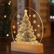 Christmas Tree LED Night Light, 3 Pack Fiber Optic Decorative Xmas Tree ...