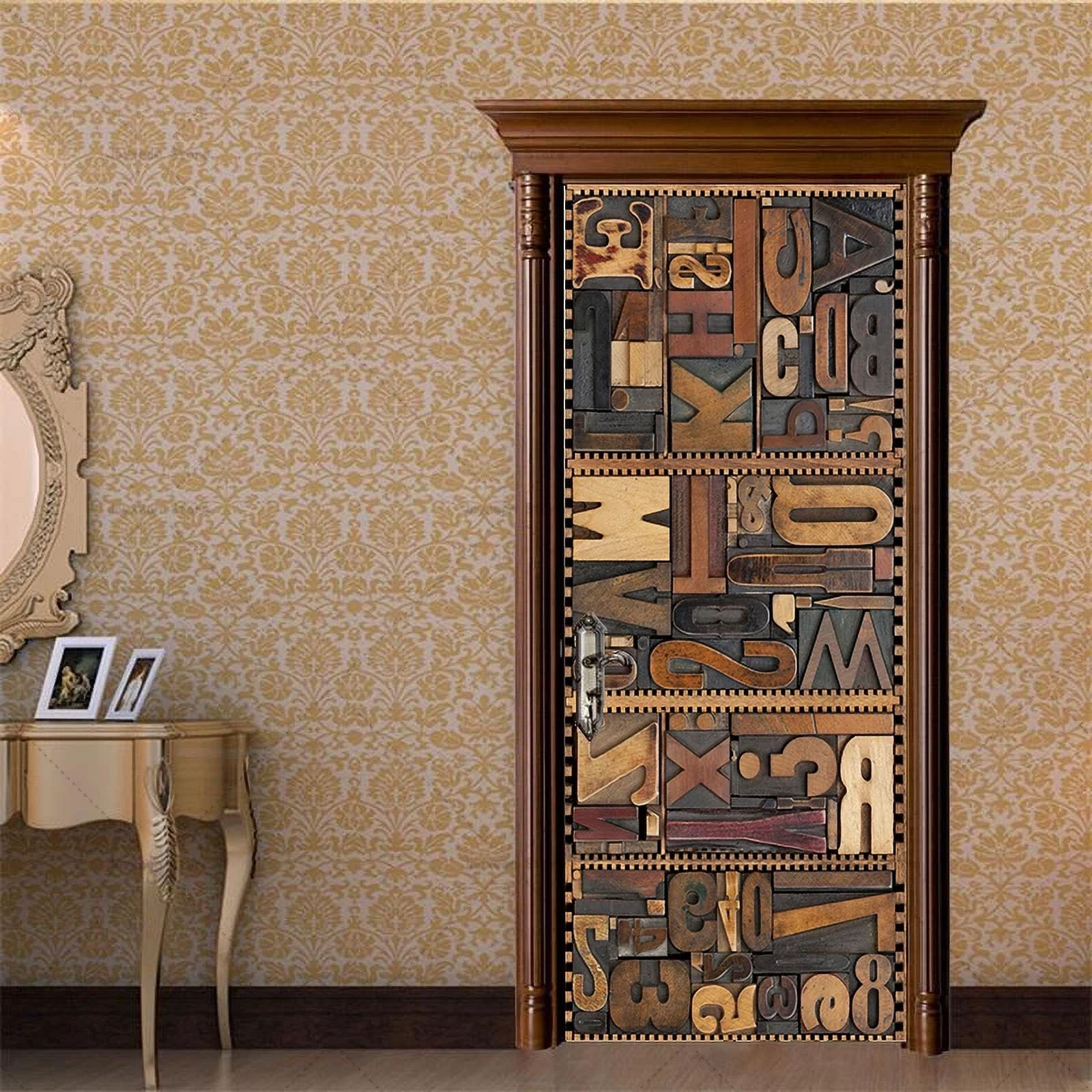 3D Landscape Door Sticker Vinyl PVC Waterproof Self-Adhesive Wallpaper ...